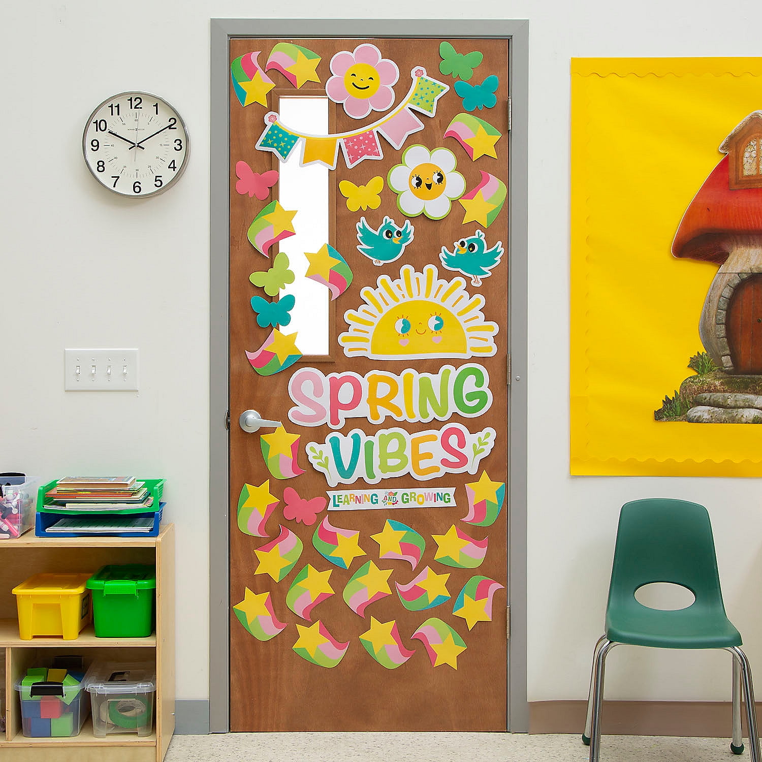 Fun Express Spring Vibes Classroom Door Decorating Kit - 38 Pieces ...
