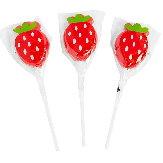Fun Express Strawberry Lollipops - 12 Pieces - Walmart.com