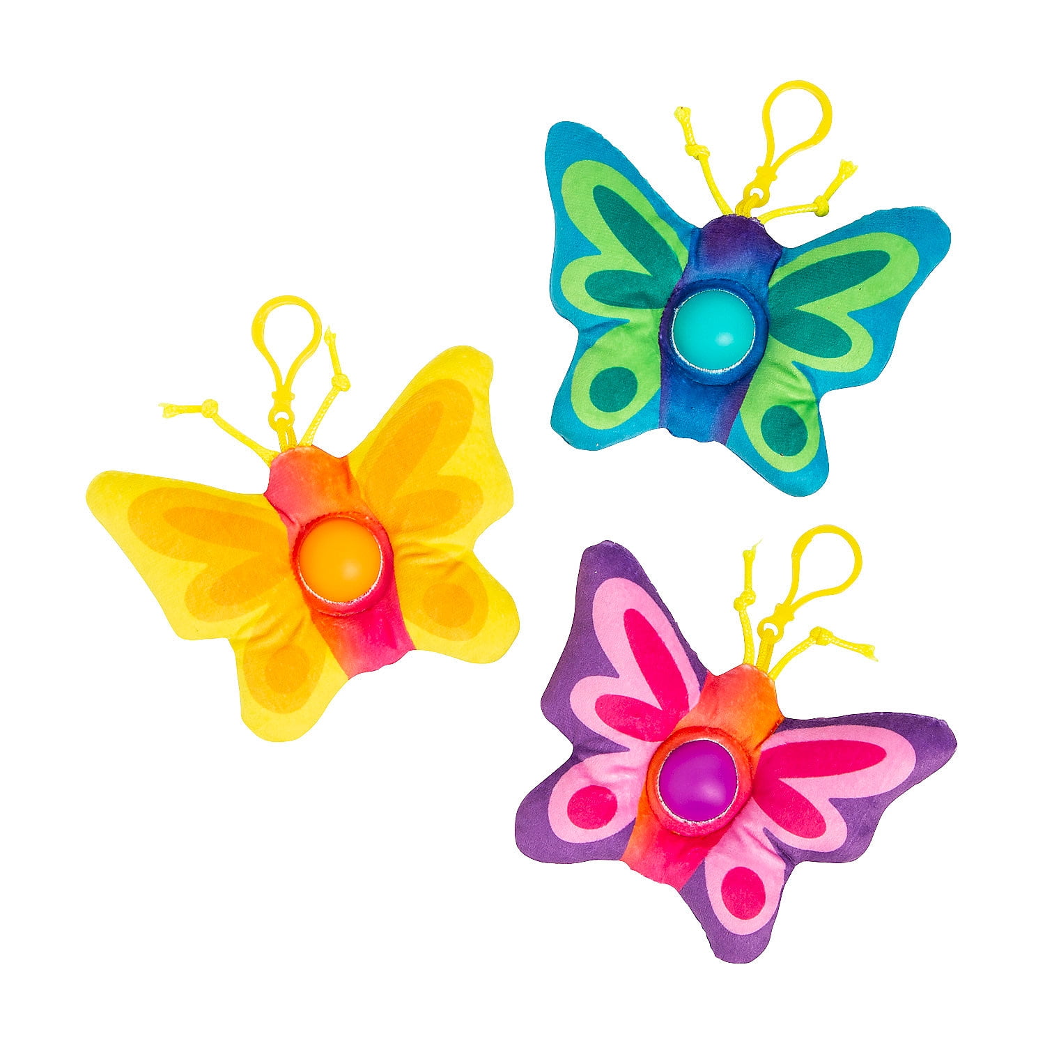 Fun Express Stuffed Butterfly Lotsa Pops Popping Toy Backpack Clip ...