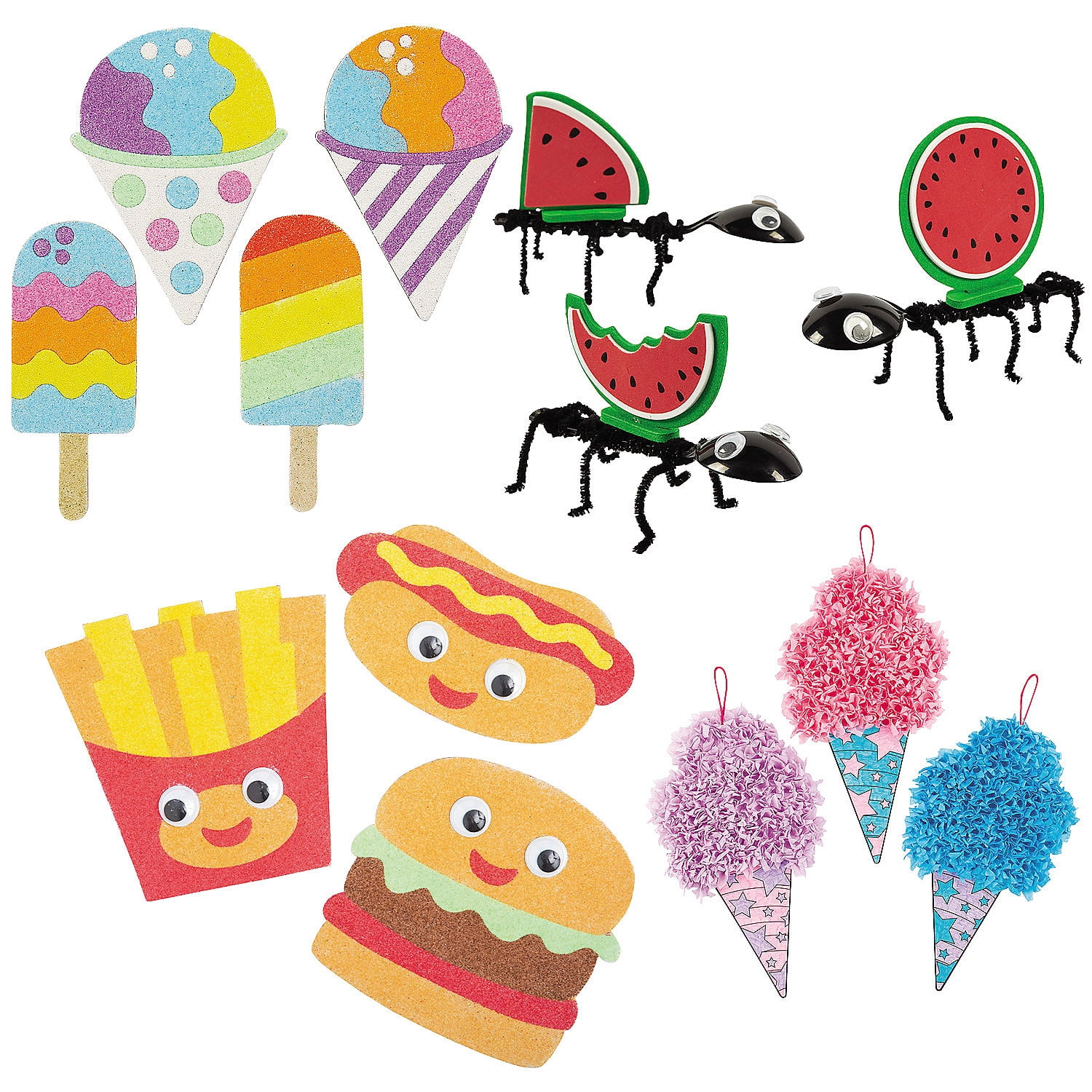 Fun Express Summer Fun Foods Craft Kit Assortment - Makes 60 - Walmart.com