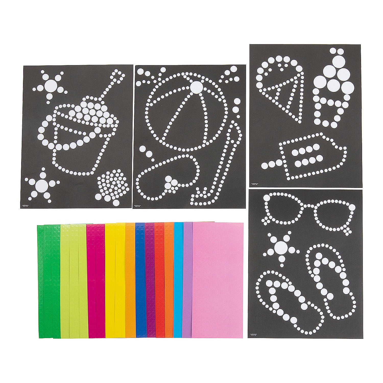 8 1/2" x 11" Summertime Dot Sticker Paper Art Sheets - 12 pieces ...