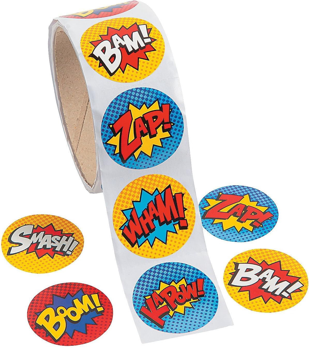Fun Express Superhero Roll Stickers 100 Stickers Stationery, Party ...