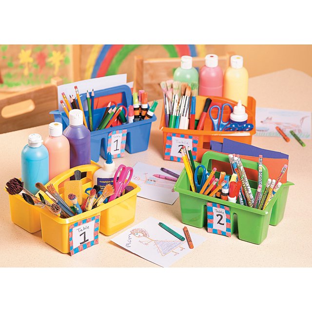 Fun Express Table Caddy Storage Baskets, Set of 6, Stack for Easy ...