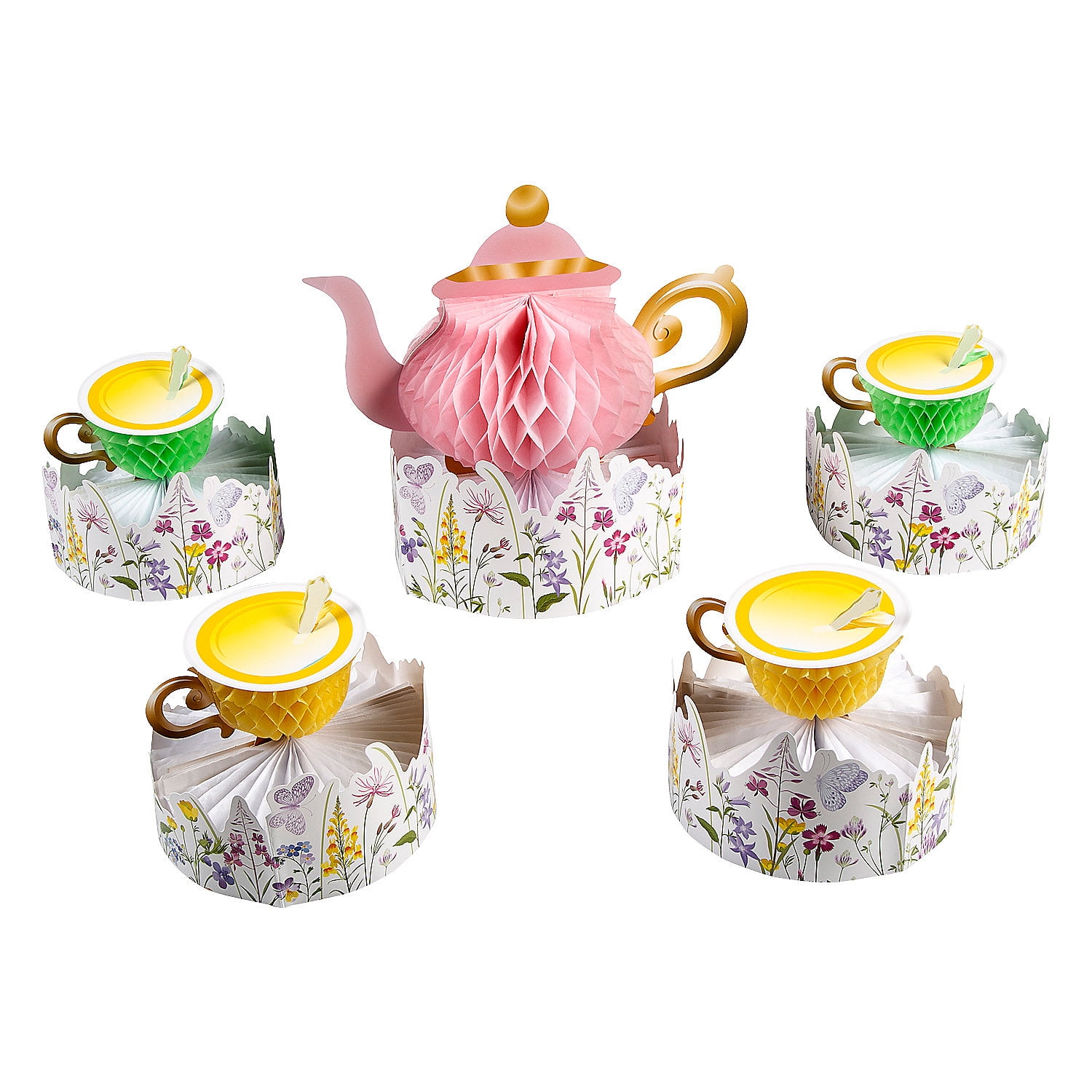 Fun Express Tea Party Honeycomb Centerpiece - 5 Pc - Walmart.com