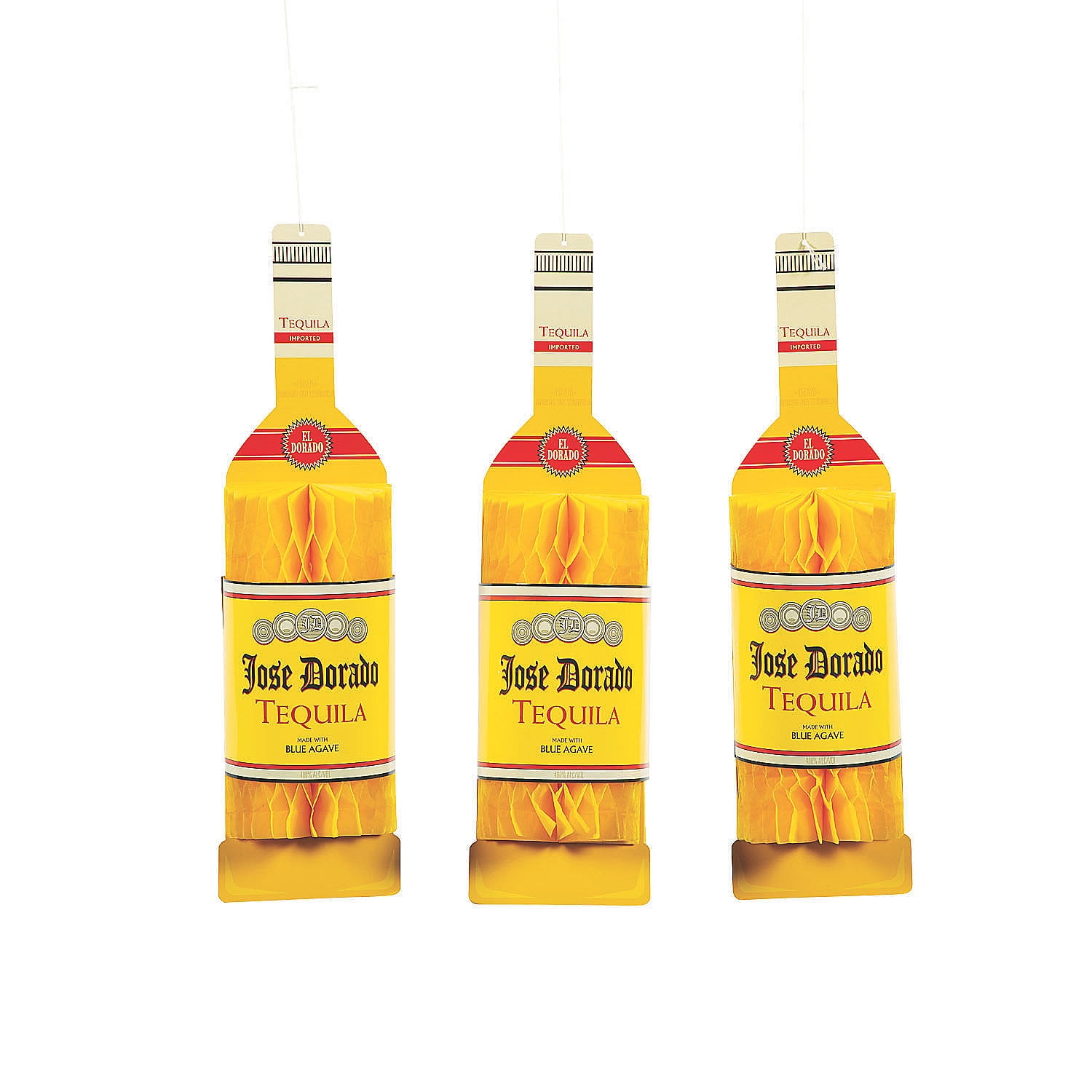 Fun Express Tequila Bottle Hanging Honeycomb Decorations - 12 Pc ...