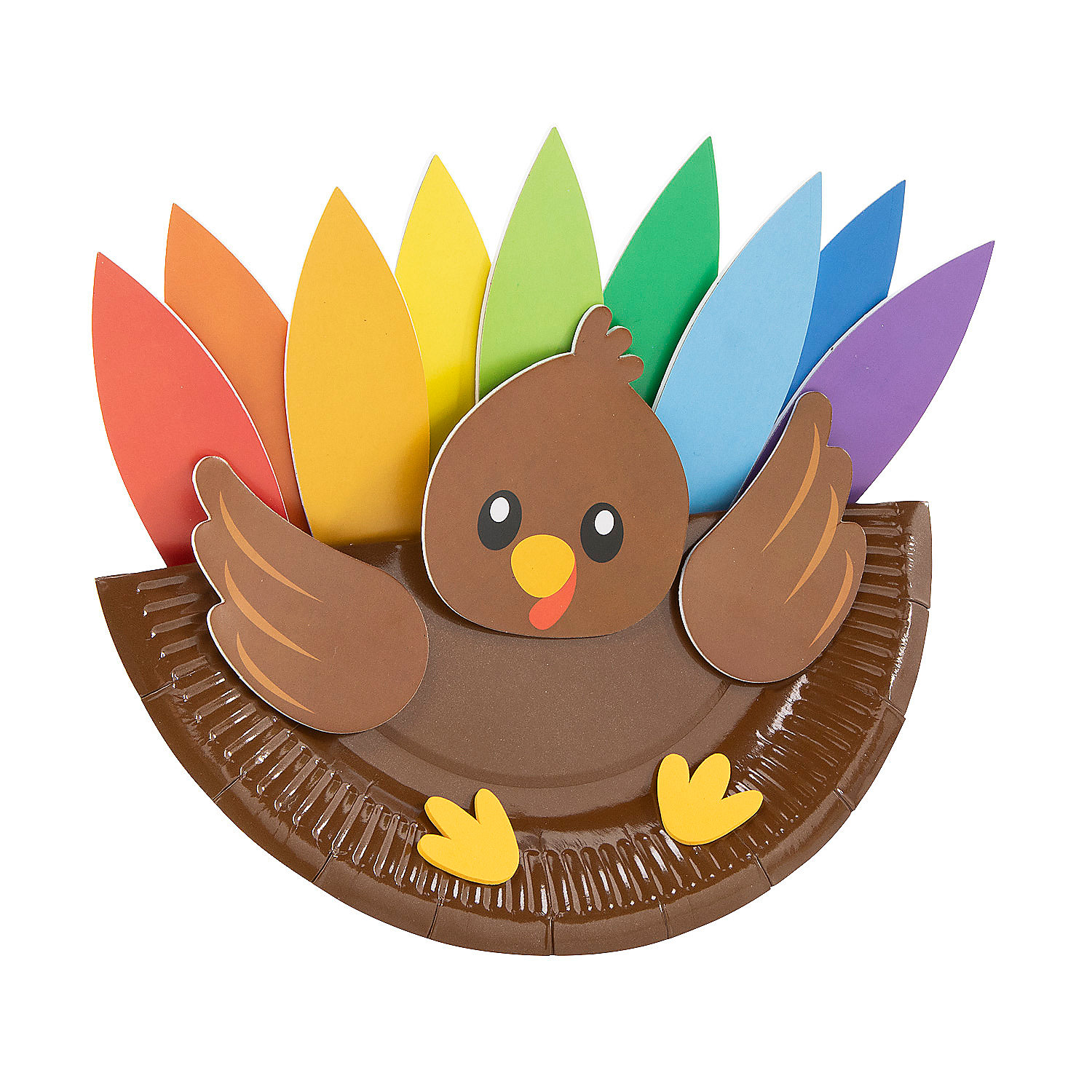 Fun Express Thanksgiving Turkey Paper Plate Rocker Craft Kit - Makes 12 ...