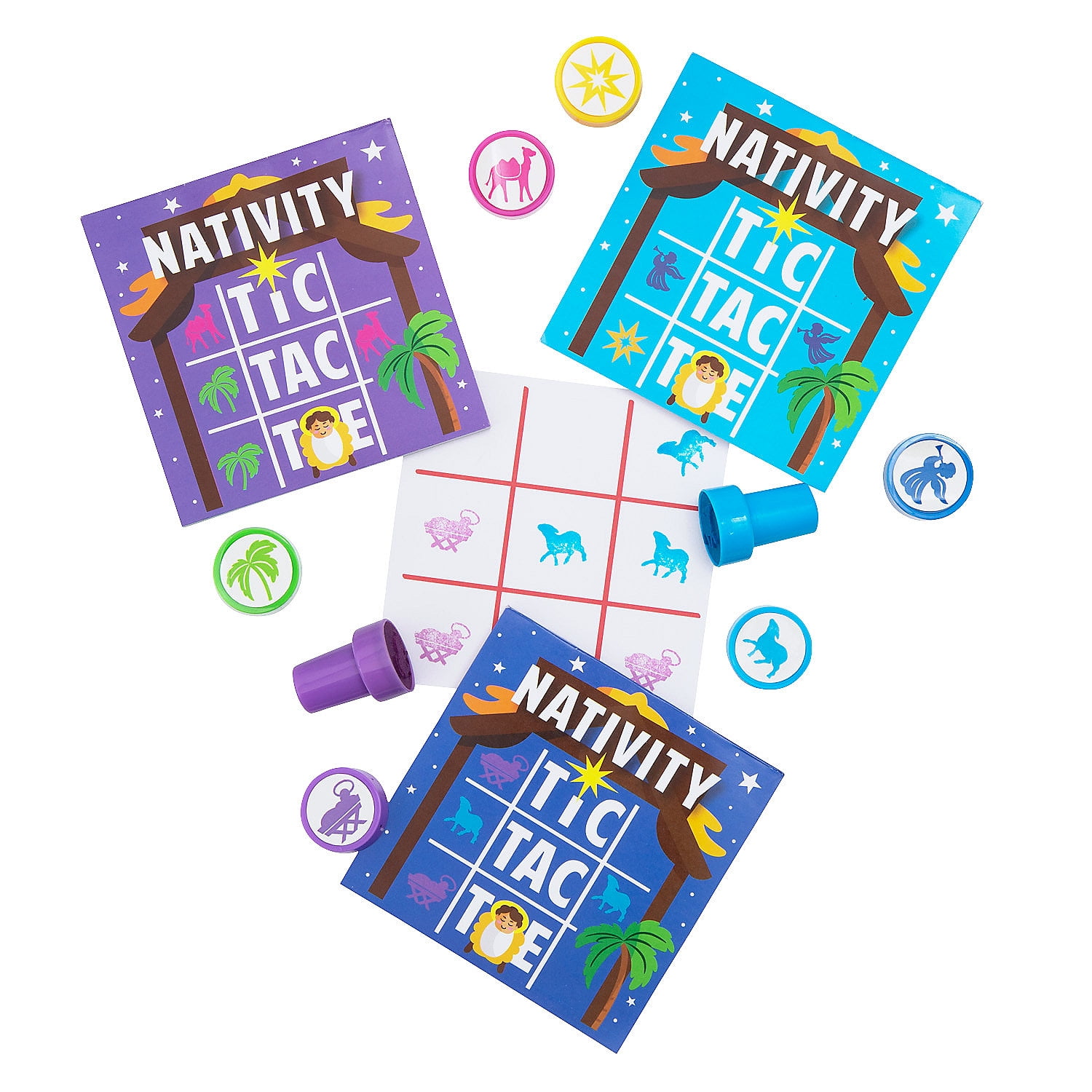 Fun Express Tic-Tac-Toe Game with Nativity Stampers - 6 Sets - Walmart.com