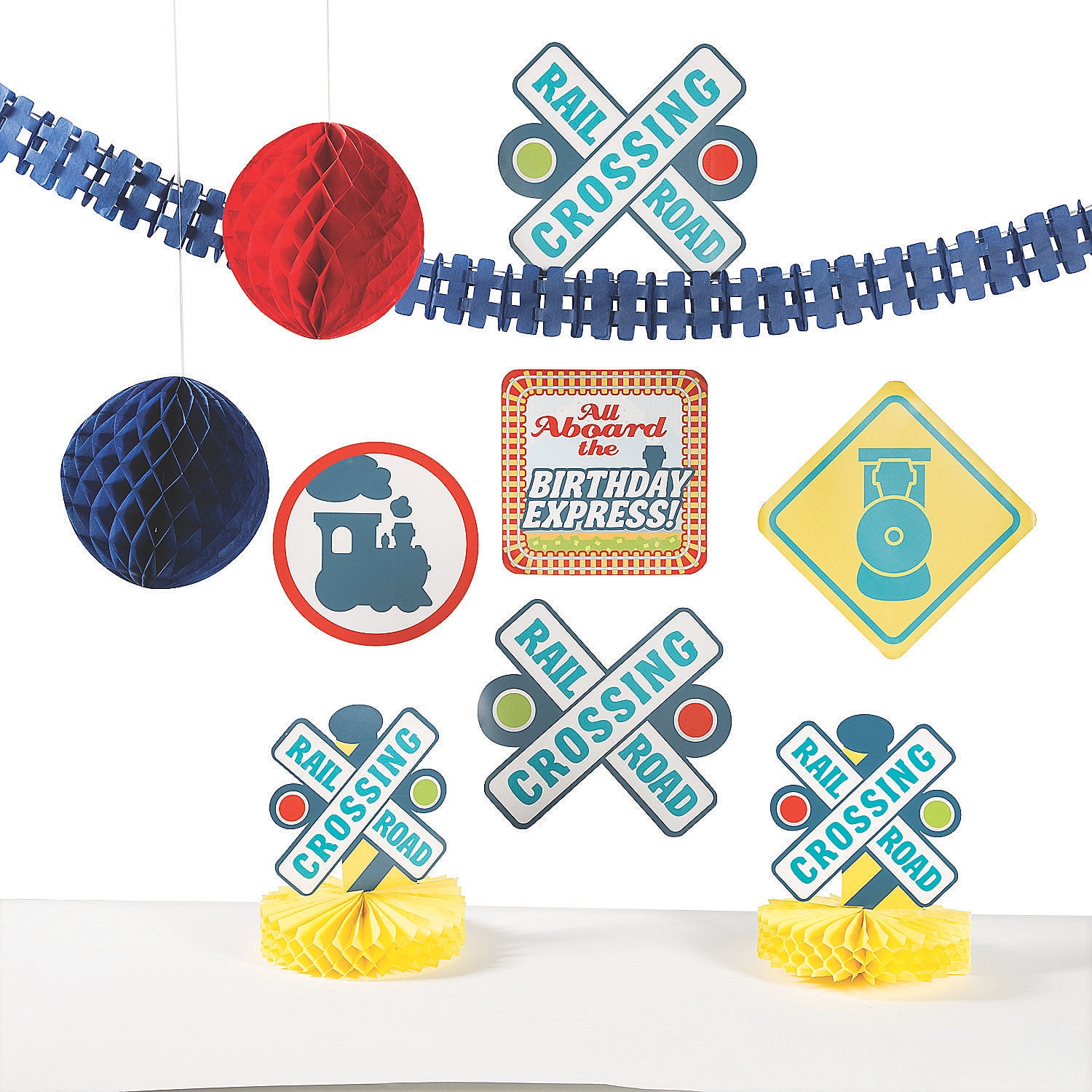 Fun Express Train Multi-color Party Decoration Kits, (10 Pieces ...