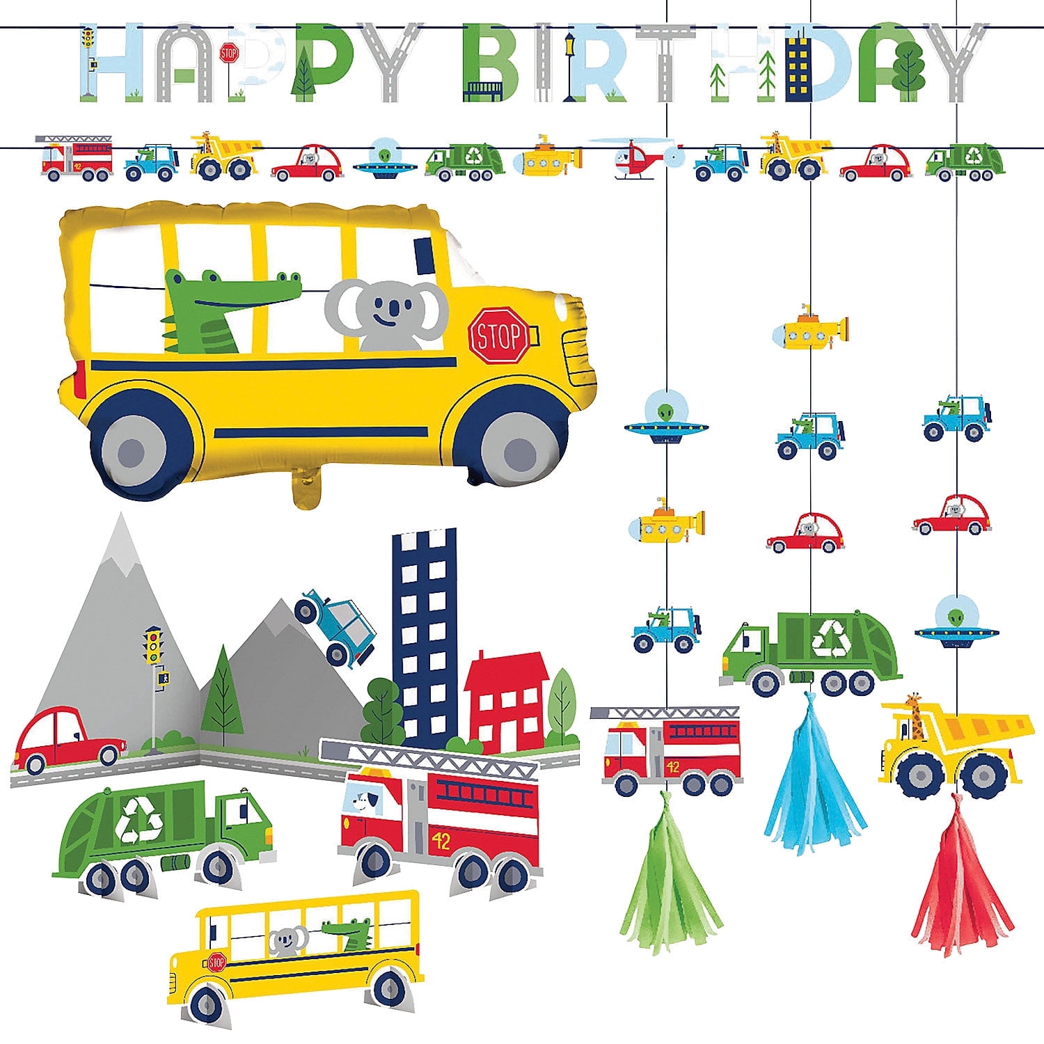 Fun Express Transportation Time Party Multicolor Decorating Kit - 10 ...