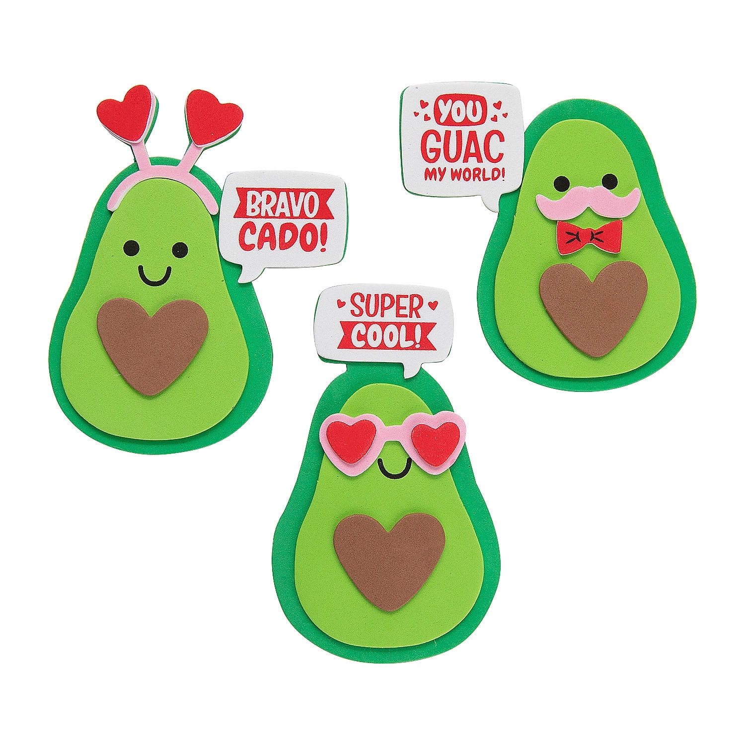 Fun Express Valentine Avocado Magnet Craft Kit, 12 Piece - Walmart.com