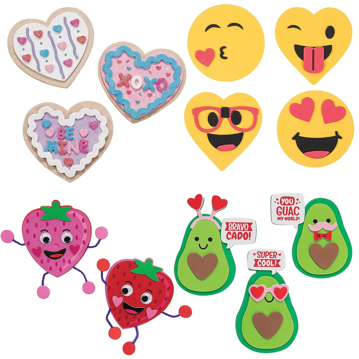 Fun Express Valentine Magnet Foam Craft Kit Assortment - Makes 48 ...