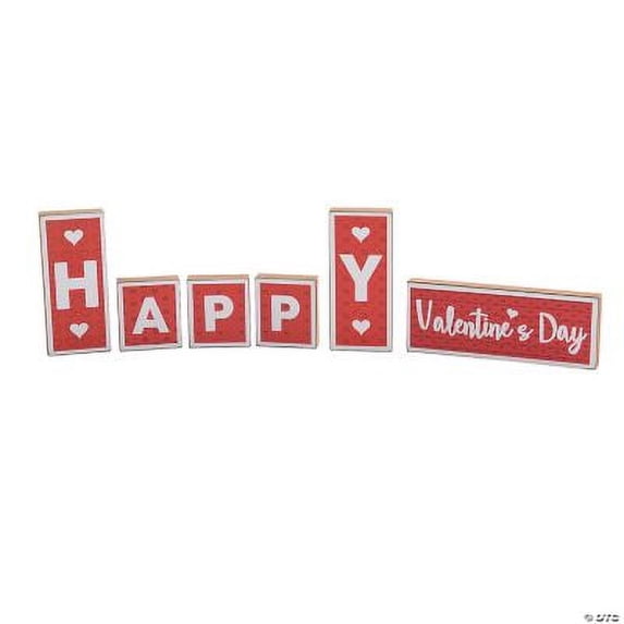 Fun Express Valentine Tabletop Blocks, Valentine's Day, Home Decor, 1 ...