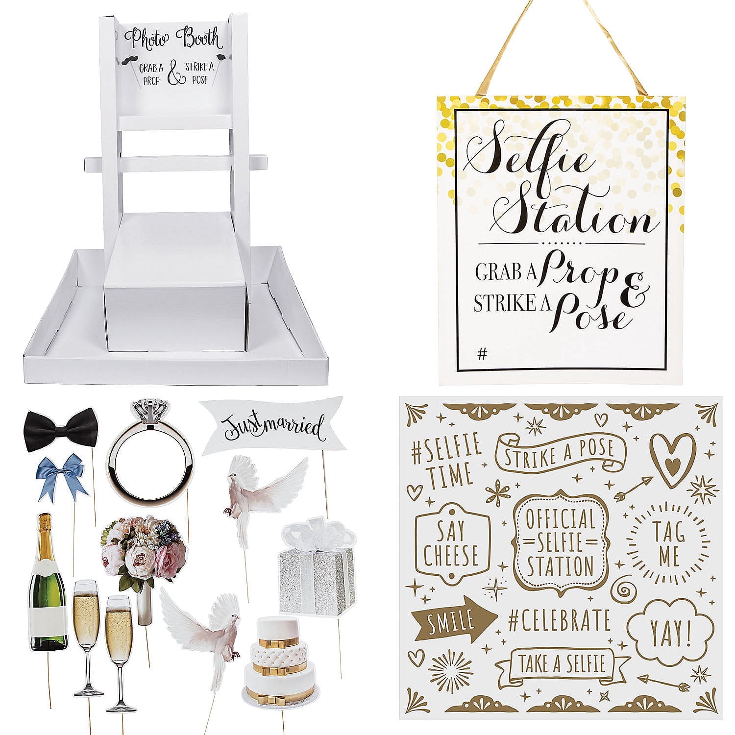 Fun Express Wedding Selfie Station Kit - 15 Pieces - Walmart.com
