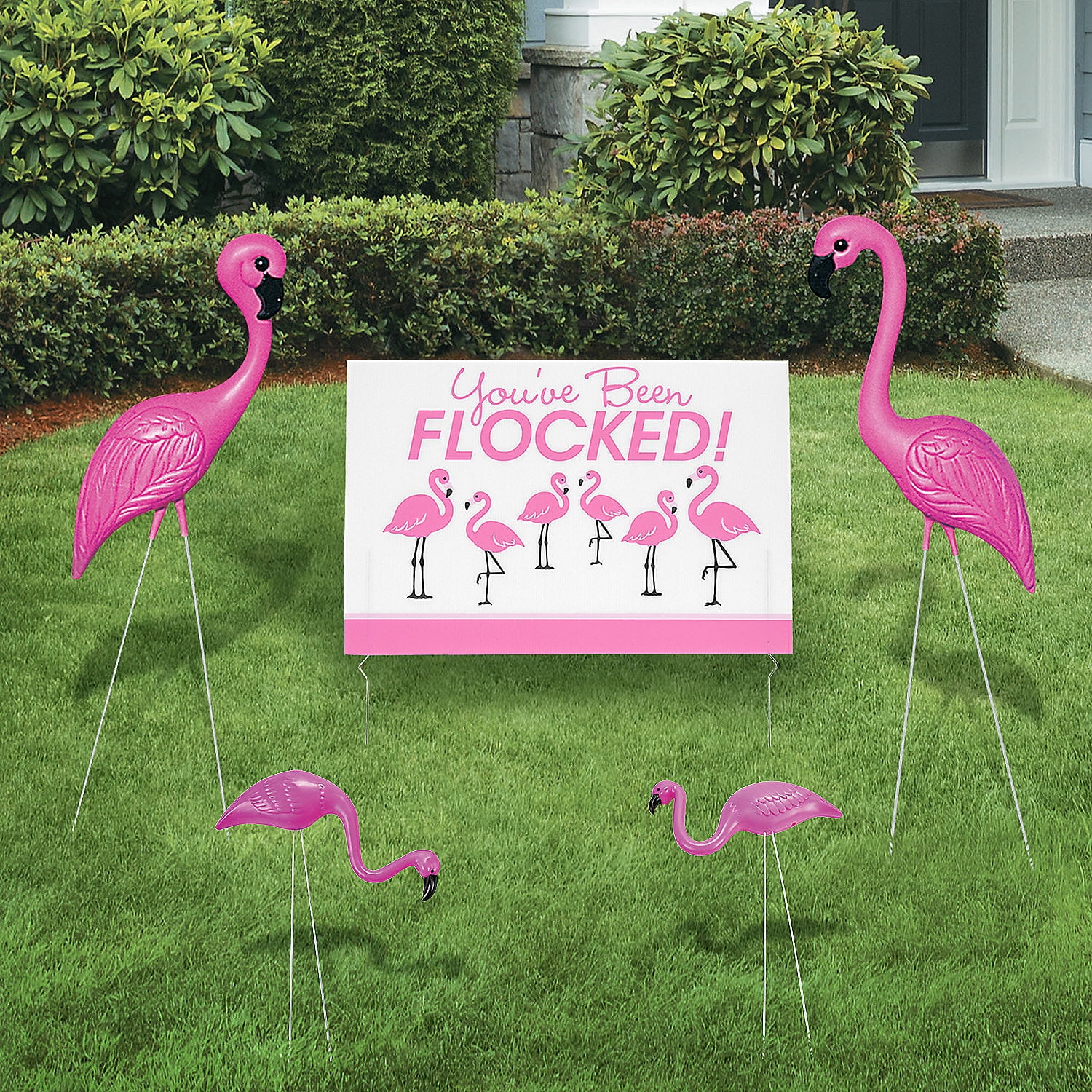 Fun Express You've Been Flocked Flamingo Yard Decorating Kit - 5 Pc ...