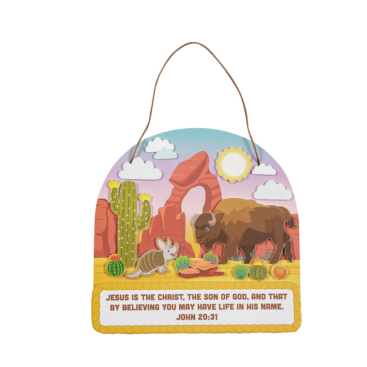 Fun Express6 1/2" x 6 1/2" Railroad VBS Bible Verse Sign Foam Craft Kit ...
