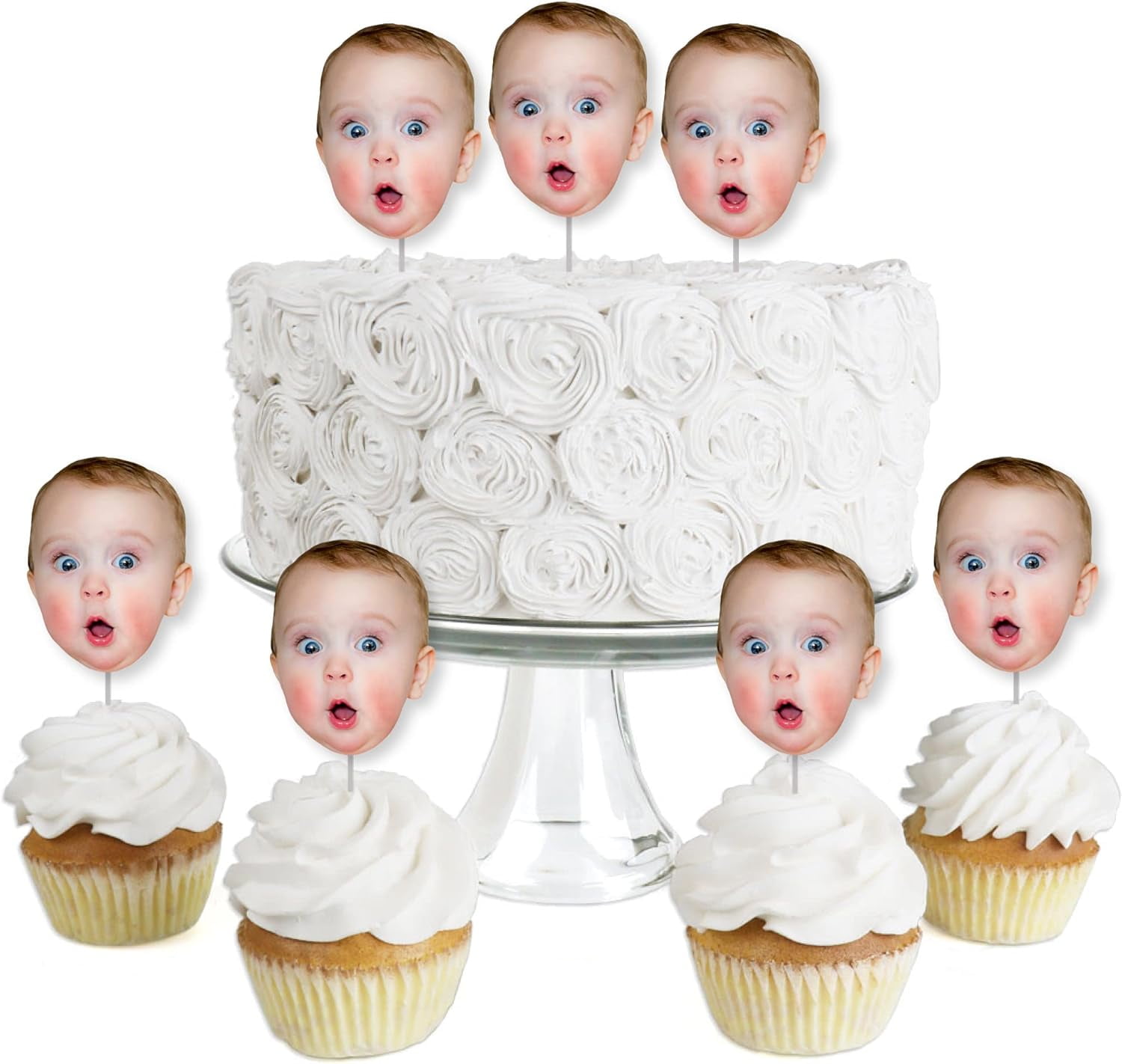 Fun Face Cutout Dessert Cupcake Toppers - Face Cut Out Desert Topper ...