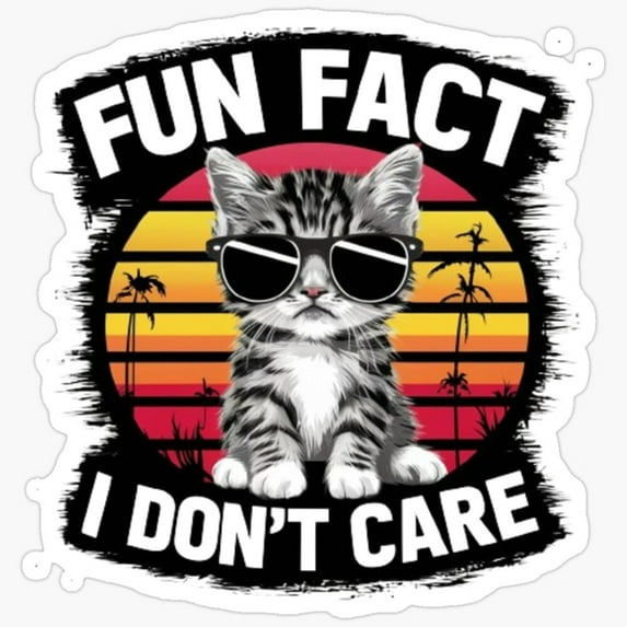 Fun Fact I Dont Care Sticker Phone Decal Water Bottle Stickers Car ...