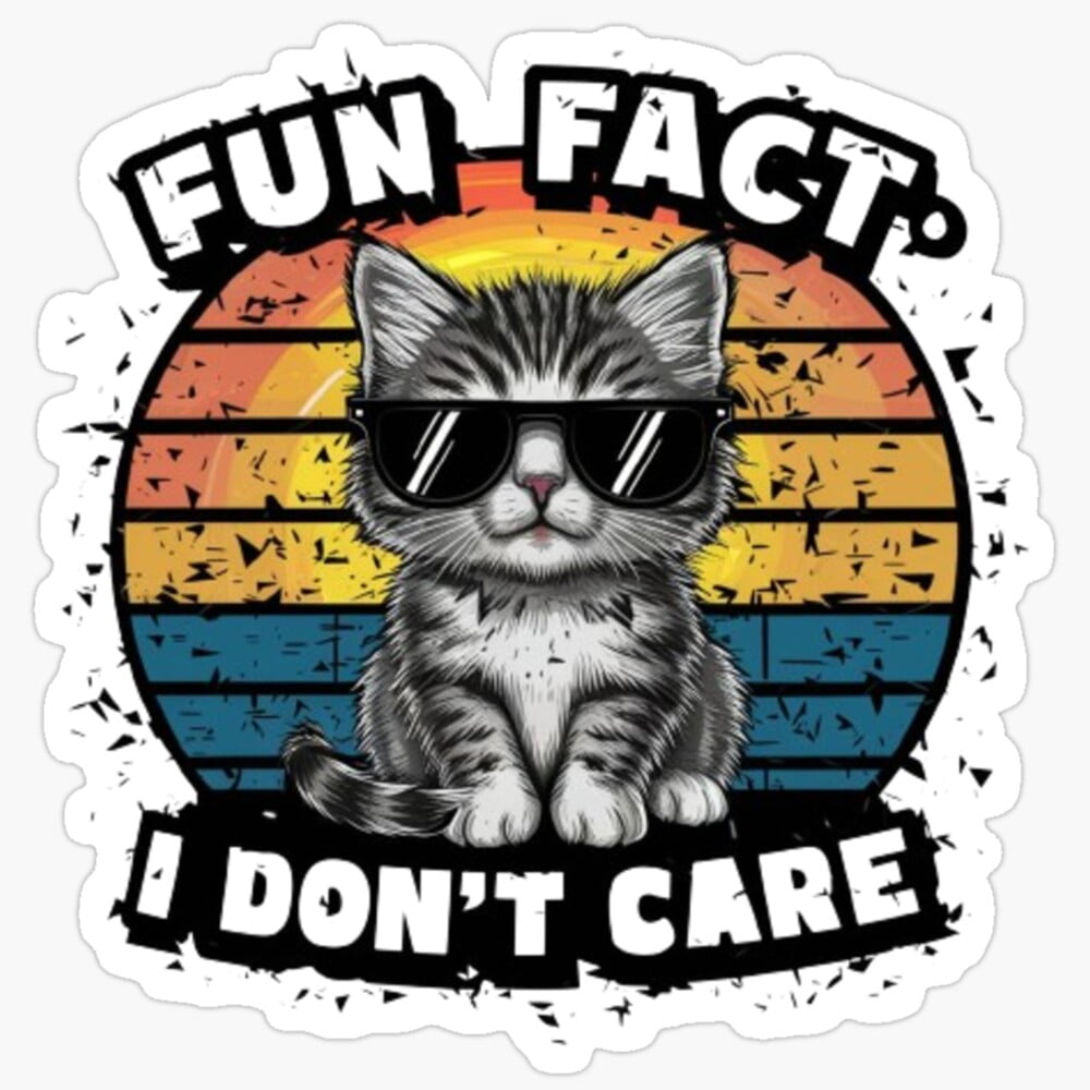 Fun Fact I Dont Care Sticker Phone Decal Water Bottle Stickers Car ...