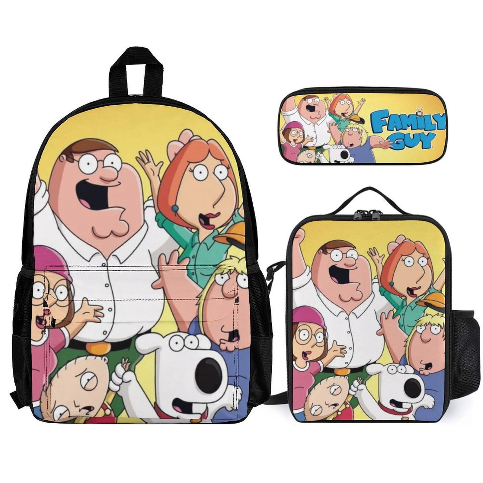 Fun Family Guy Backpack With Lunch Bag Pencil Case Pen Bag Satchel ...