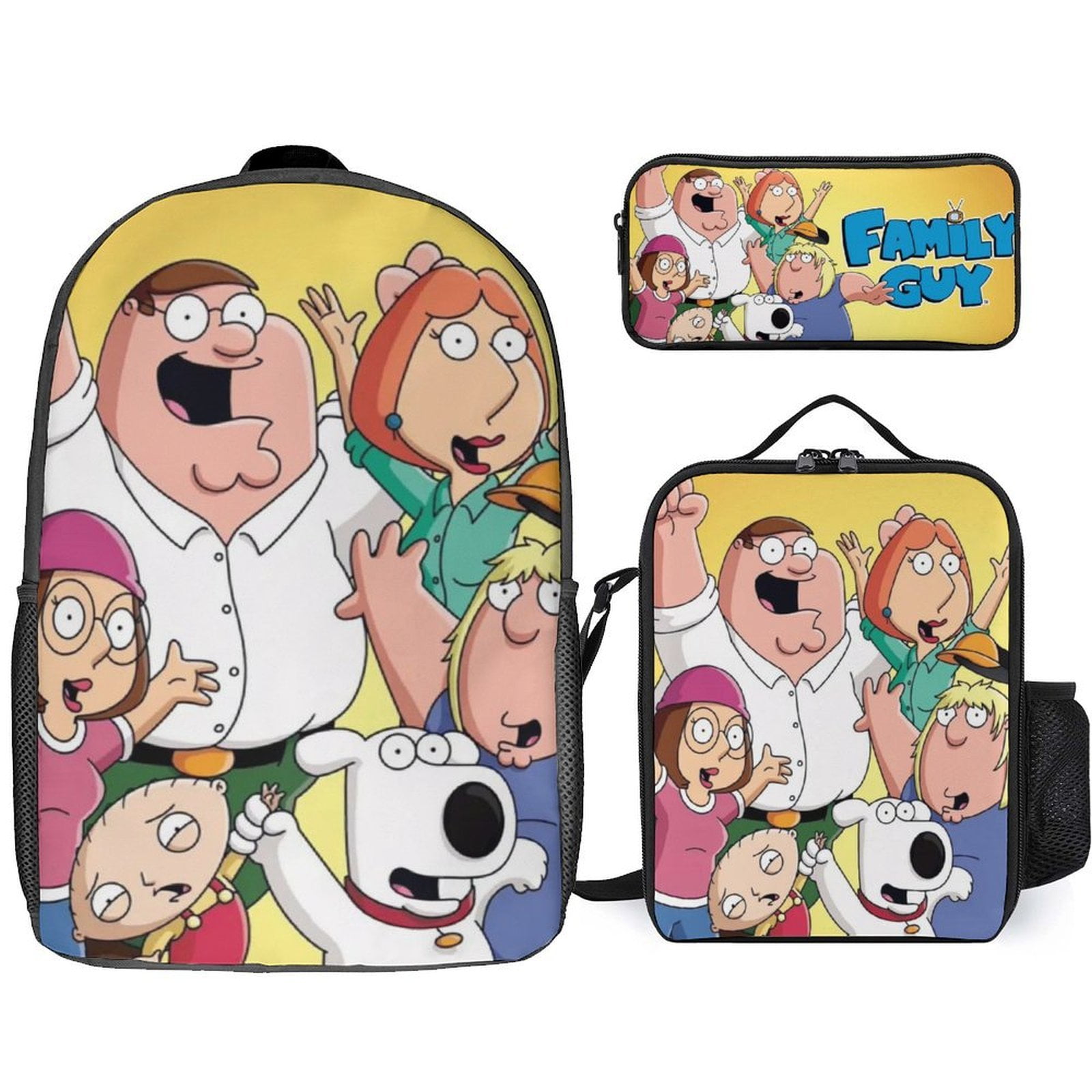 Fun Family Guy Backpack With Lunch Bag Pencil Case Schoolbag Lunchbag ...
