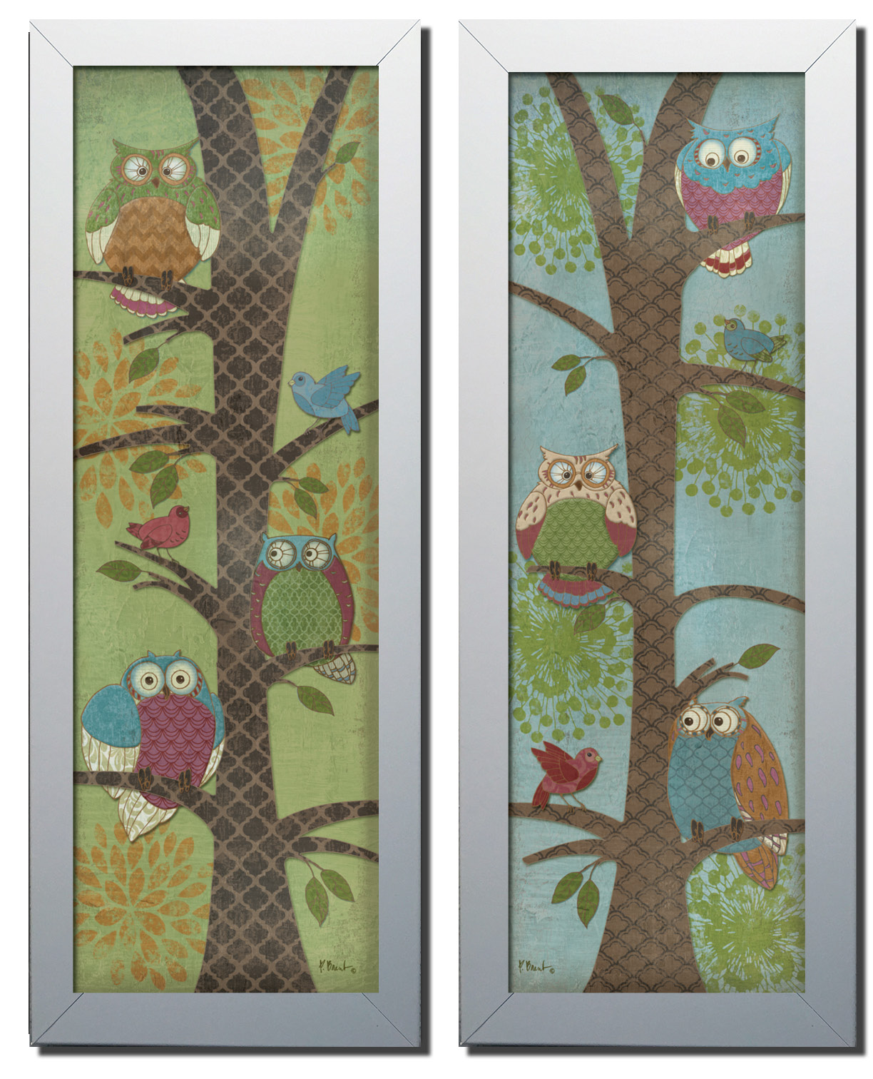 Fun Fantasy Owl Panels; Perfect for a Child's Room or Nursery; Two ...
