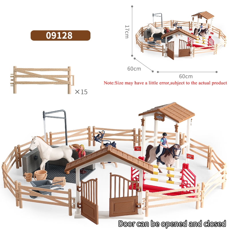 Fun Farm Horse Model Action Figures DIY Equestrianism Horseman Race Hen ...