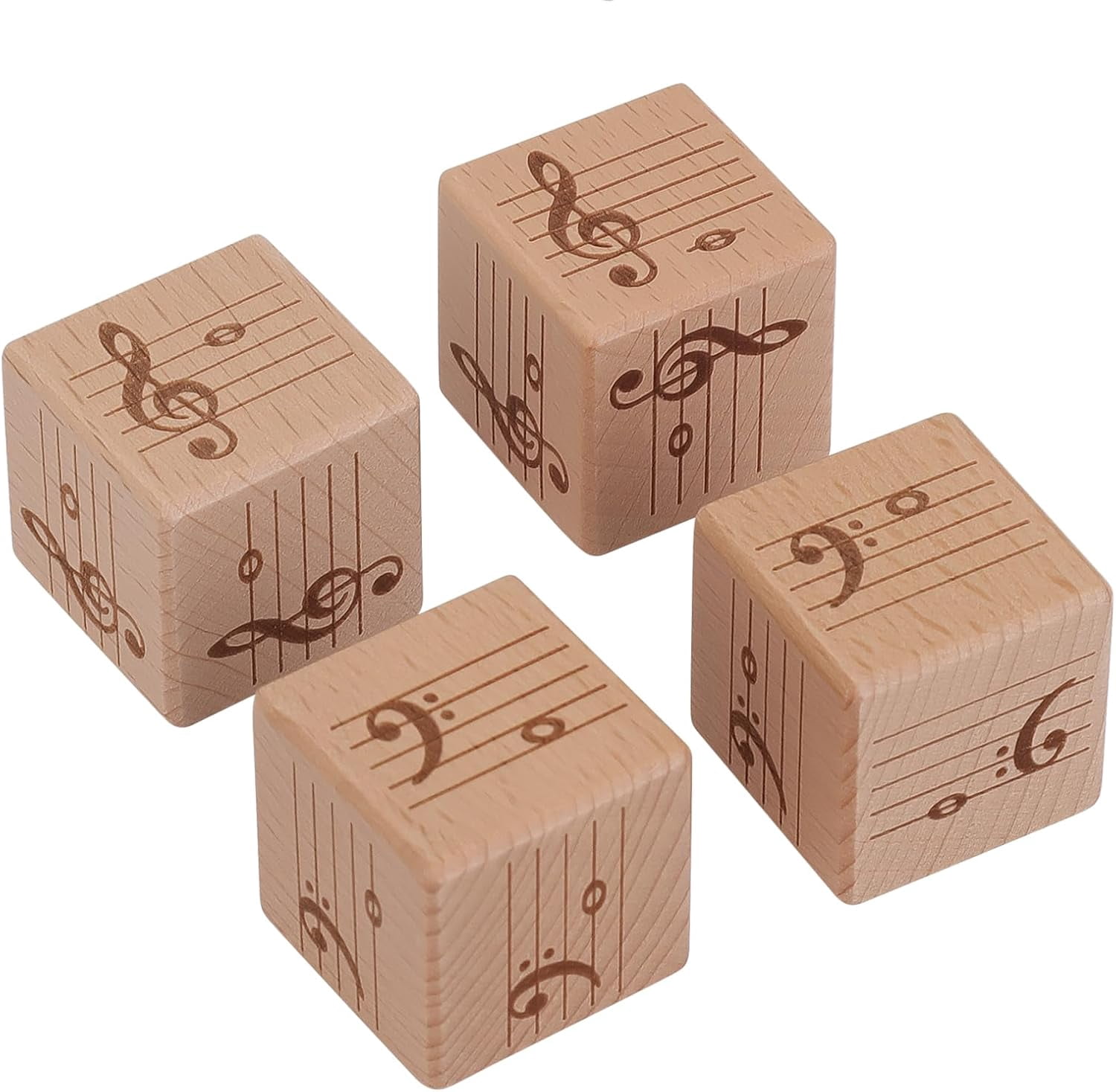 Fun Five-Line Staff Music Note Dice, Large 25mm Wooden Music Theory ...