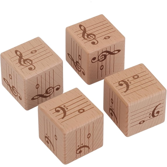 Fun Five-Line Staff Music Note Dice, Large 25mm Wooden Music Theory ...