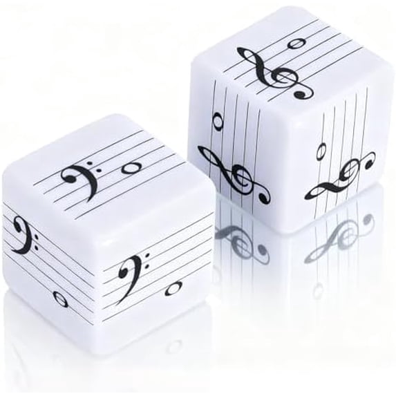 Fun Five-Line Staff Music Note Dice for Theory Learning, Large 20mm ...