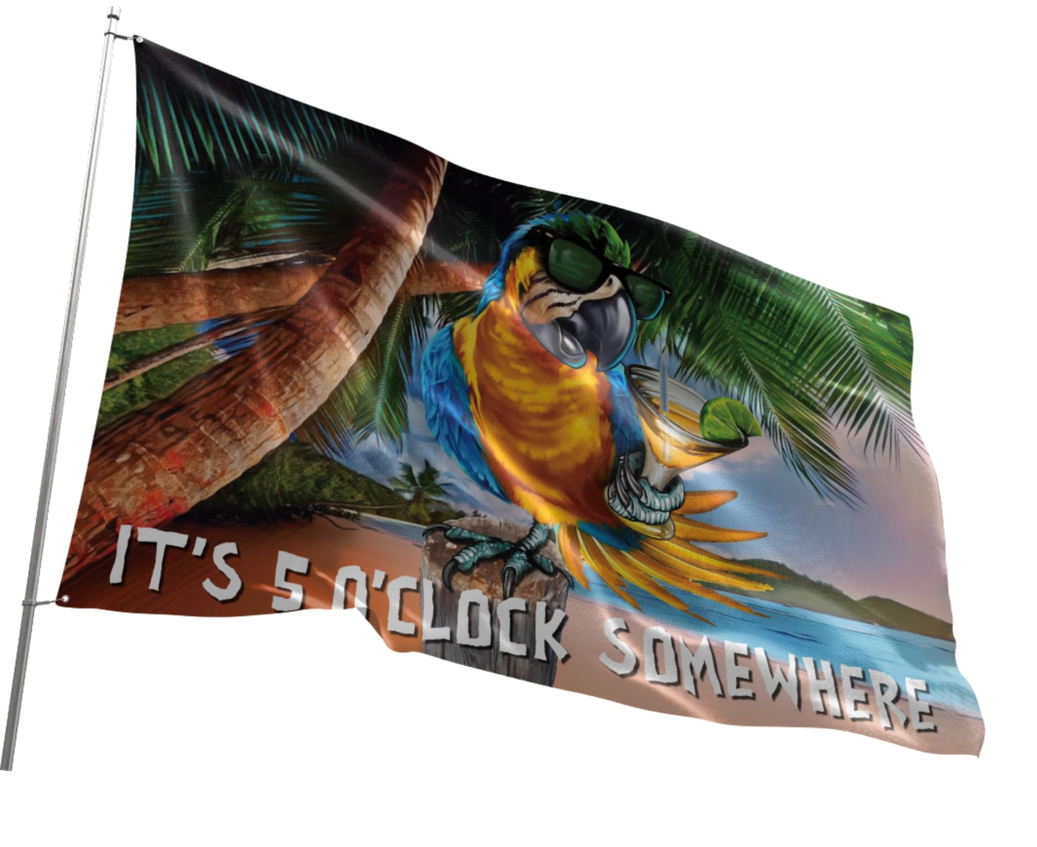 Fun Flags It's 5 O'Clock Somewhere Flag - Durable and Weather Resistant ...