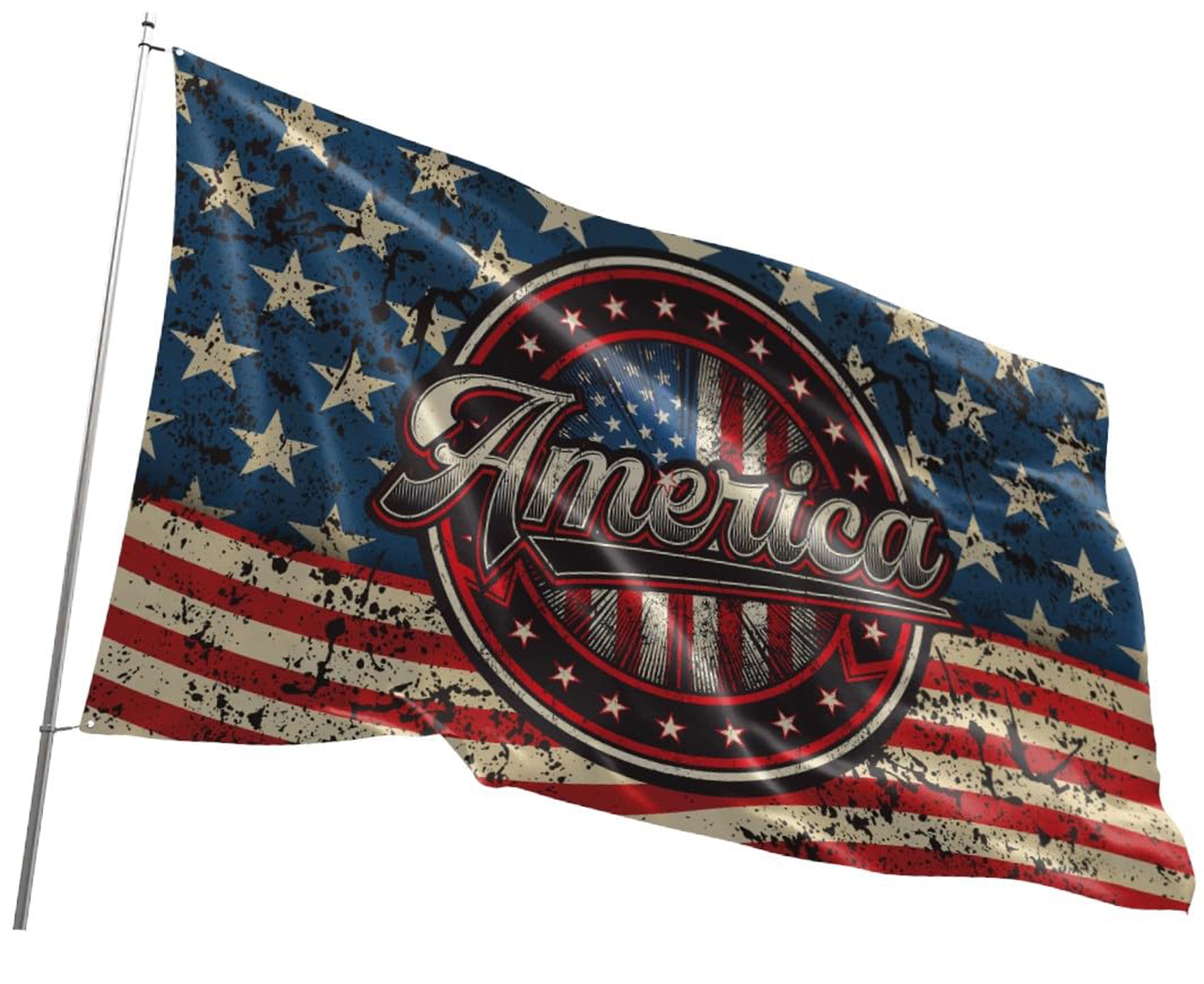 Fun Flags America Vintage Flag - Durable and Weather Resistant ...