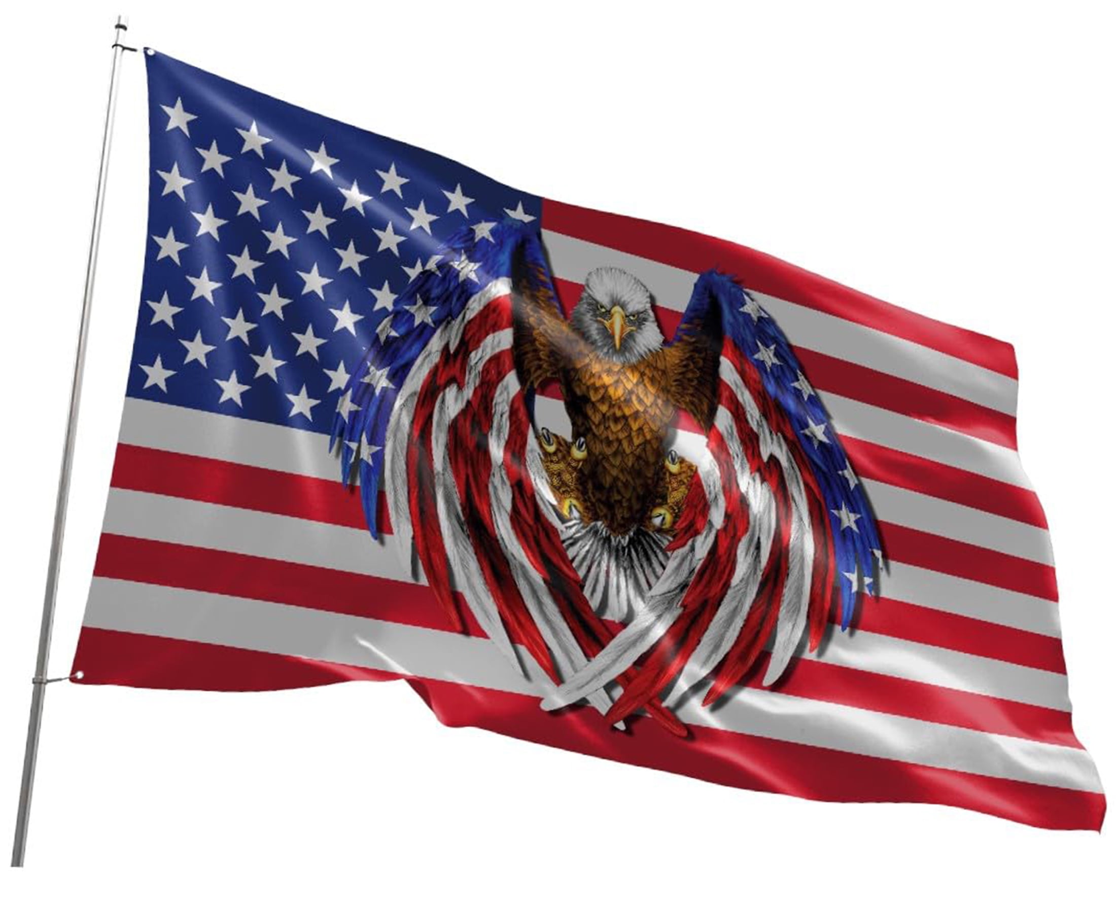 Fun Flags Eagle on American Flag - Durable and Weather Resistant ...