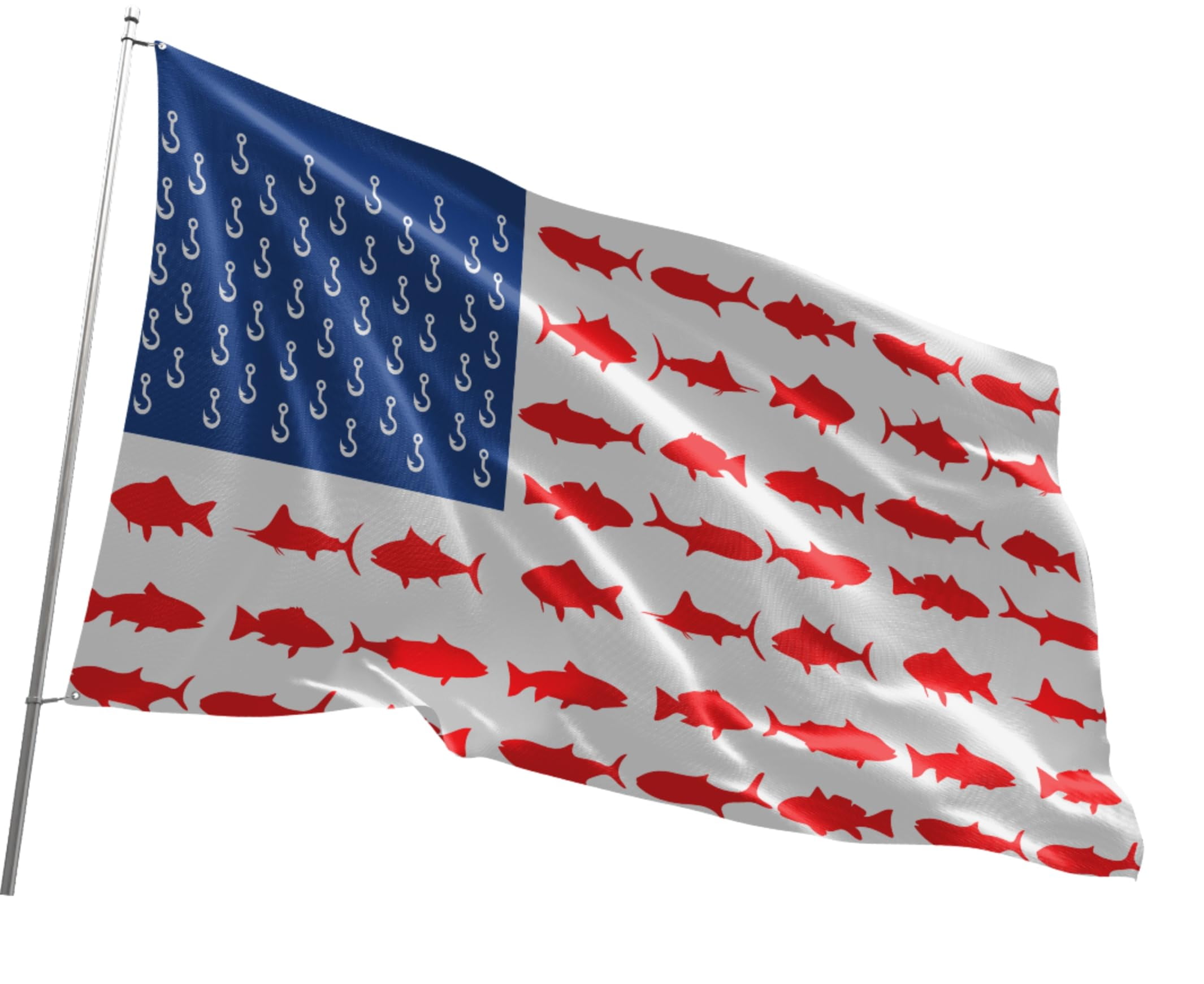 Fun Flags Fishing American Flag - Durable and Weather Resistant Fishing ...