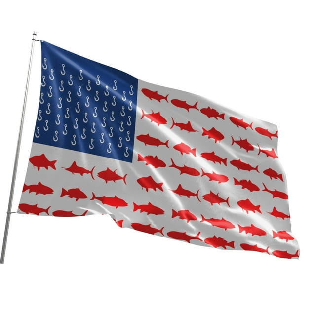 Fun Flags Fishing American Flag - Durable and Weather Resistant Fishing ...