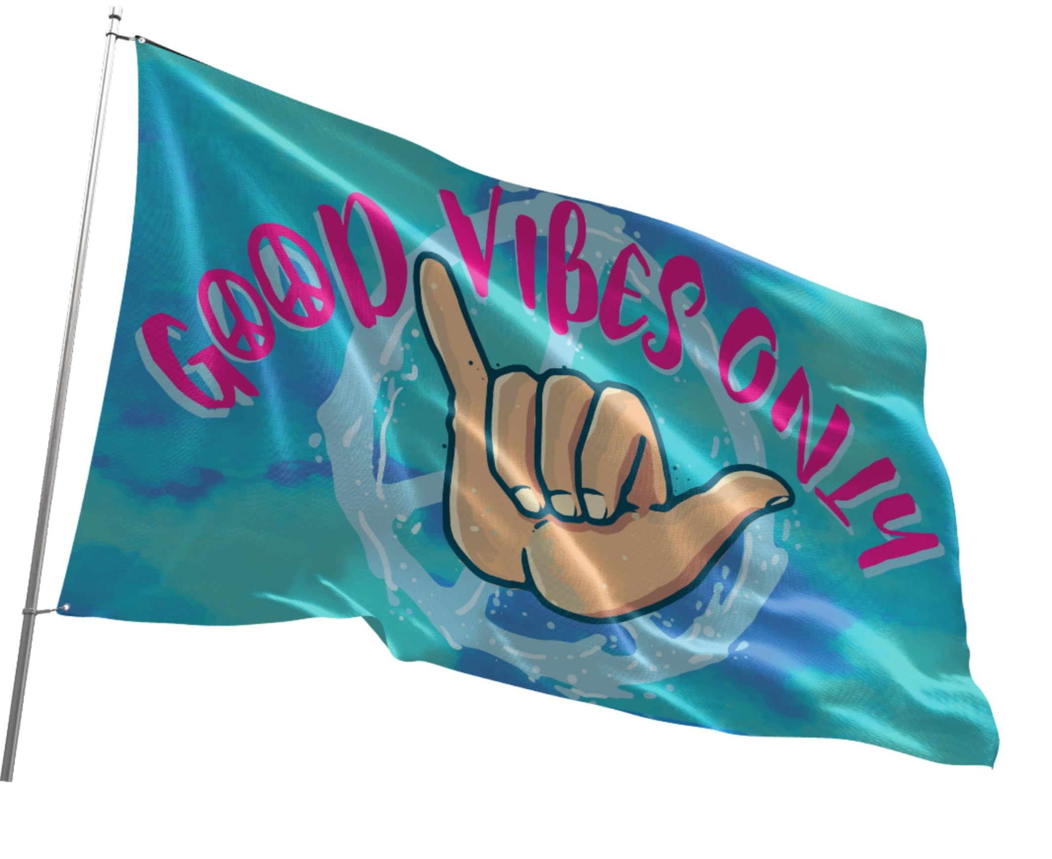 Fun Flags Good Vibes Only Flag - Durable and Weather Resistant Beach ...