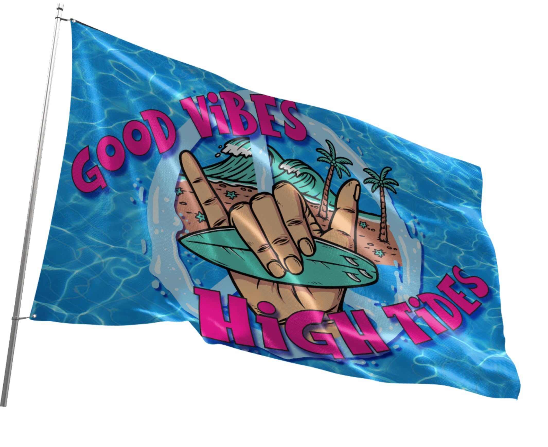 Fun Flags Good Vibes High Tides Flag - Durable and Weather Resistant ...