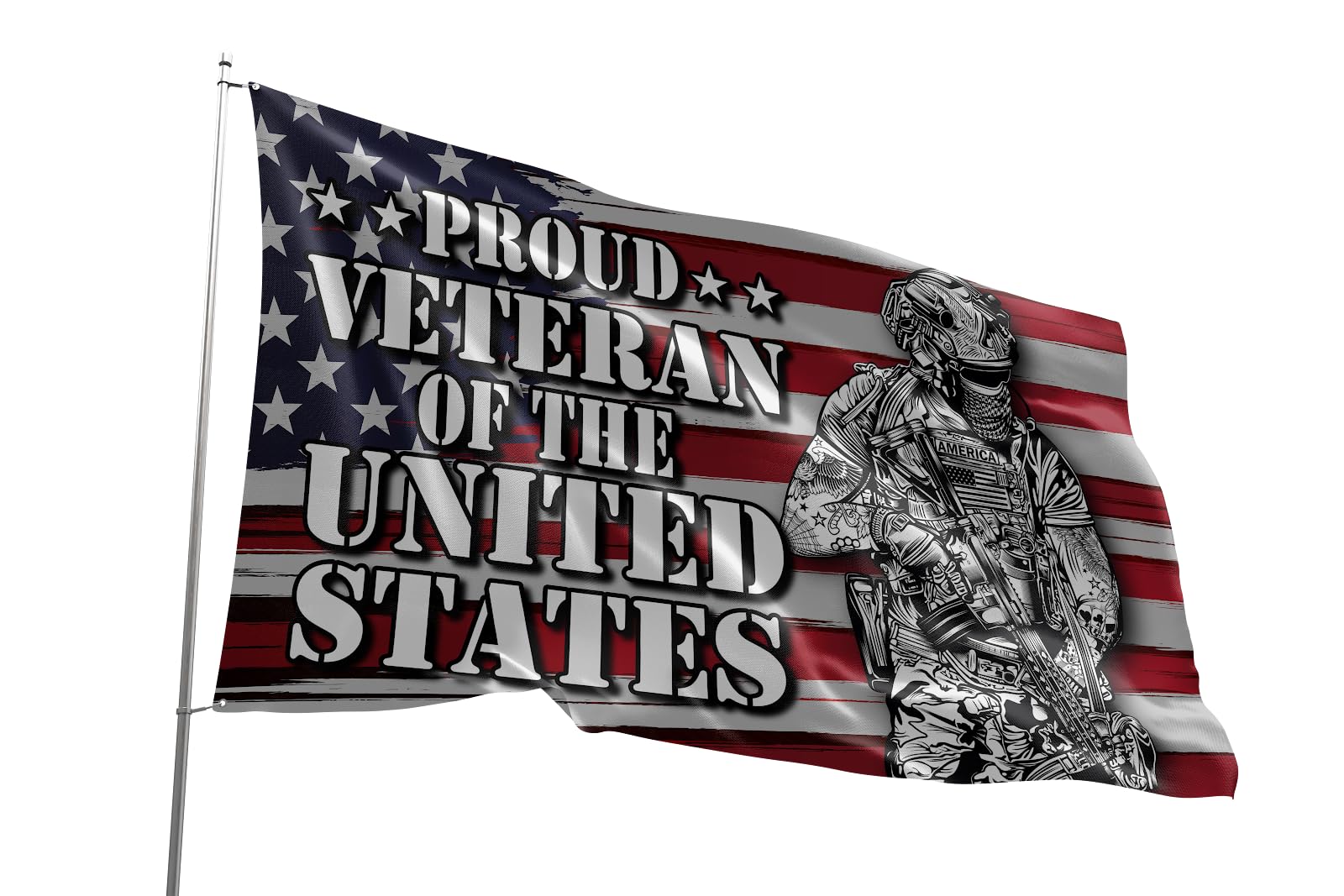 Fun Flags Proud Veteran Flag - Weather Resistant USA Flag, Military ...