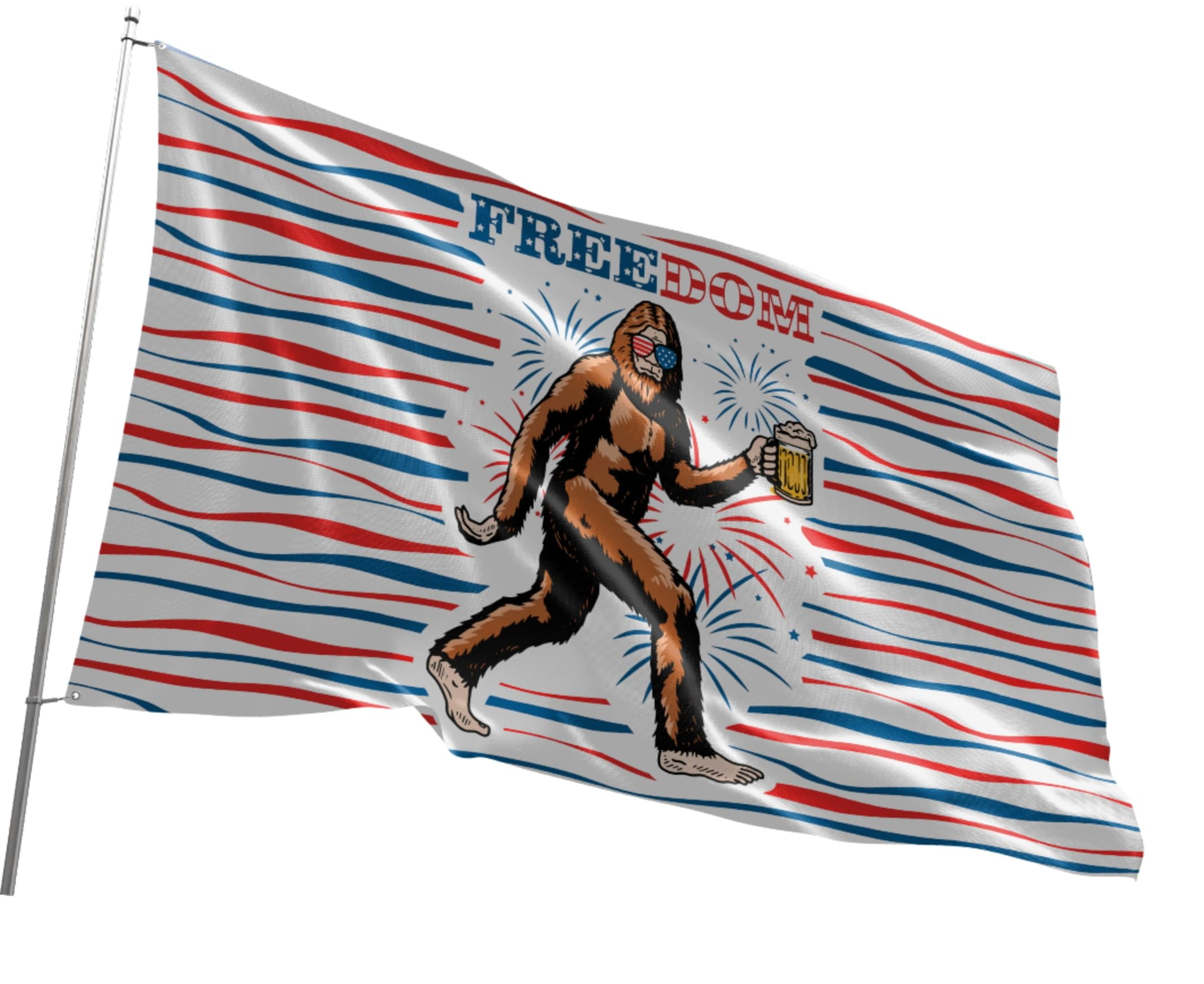 Fun Flags Sasquatch Freedom Flag - Durable and Weather Resistant ...
