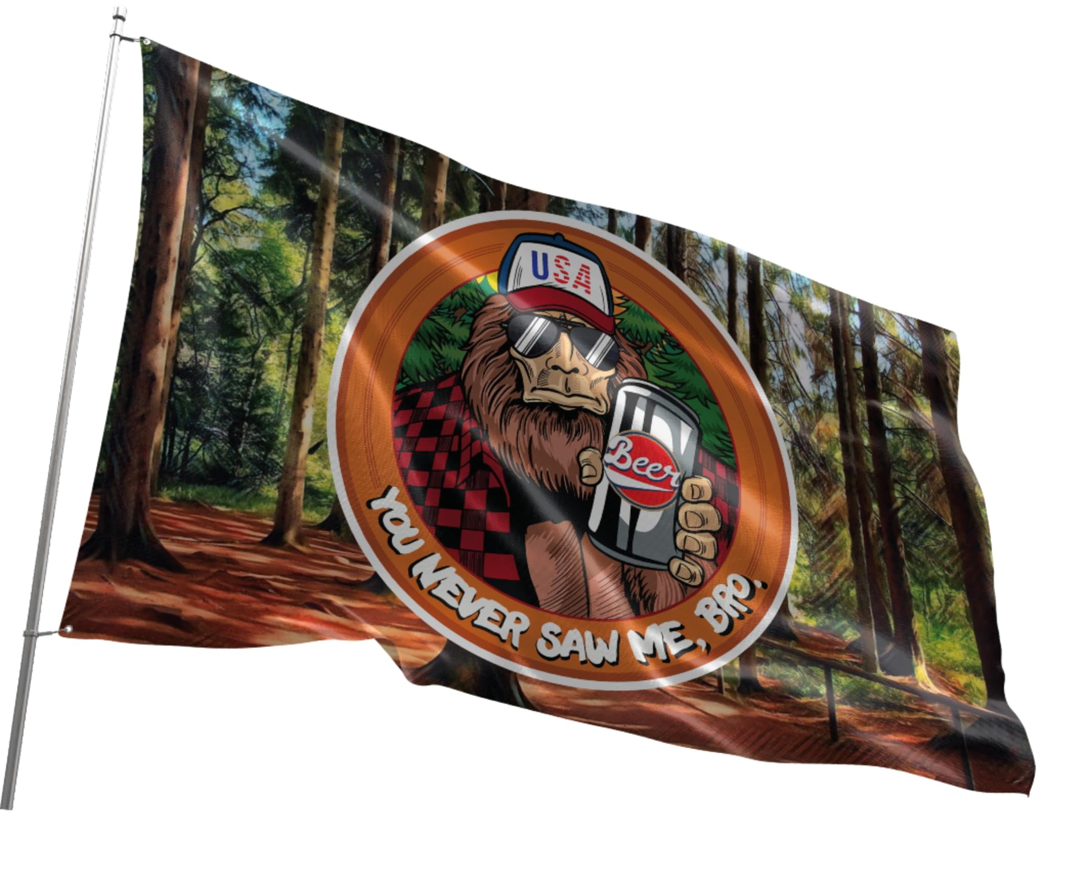 Fun Flags Sasquatch "You Never Saw Me Bro" Flag - Durable and Weather ...