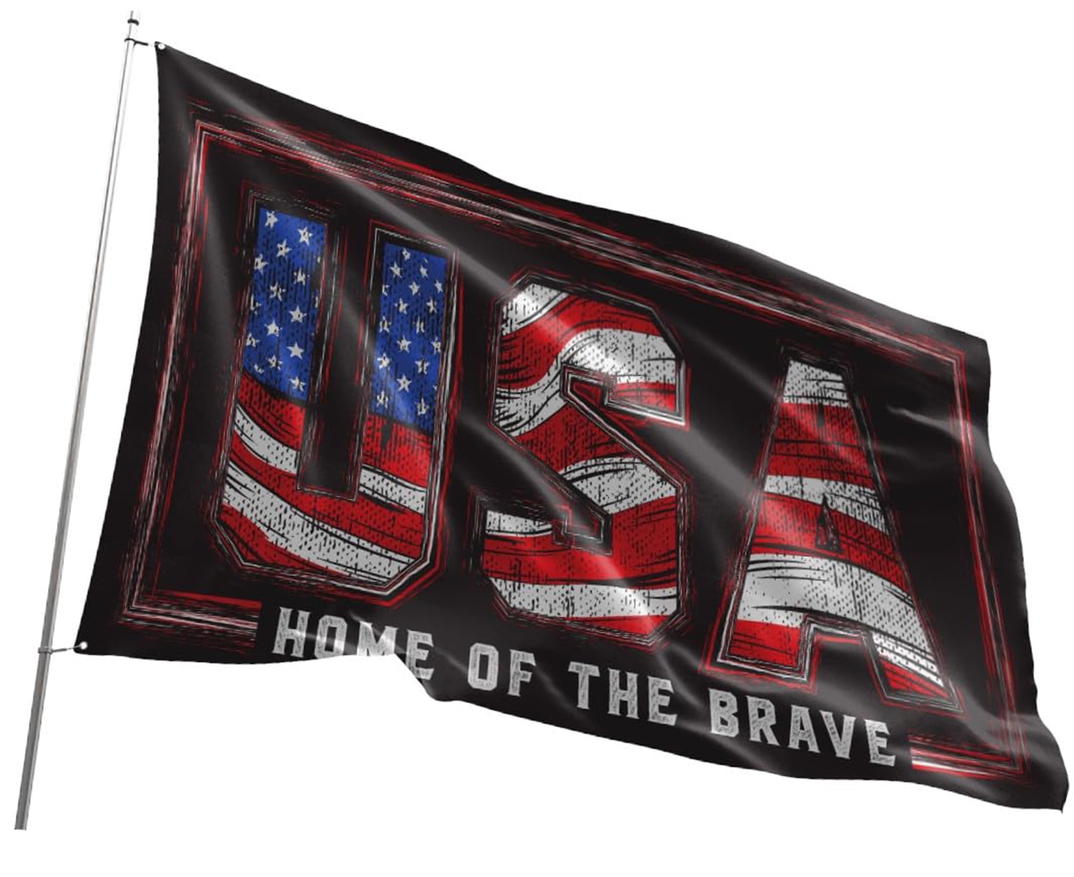 Fun Flags USA Home Of The Brave Flag - Durable and Weather Resistant ...