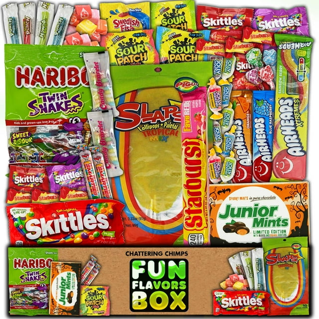 Fun Flavors Box Candy Gift Box 60 Count Sweet Treats Snack Care Package ...
