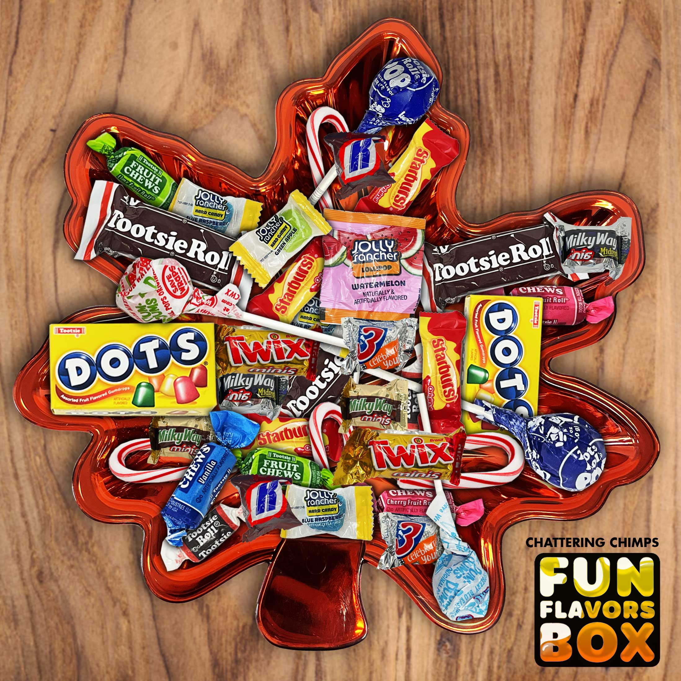 Fun Flavors Box Candy Tray Candy Dish Sampler - 35 Snacks Variety ...
