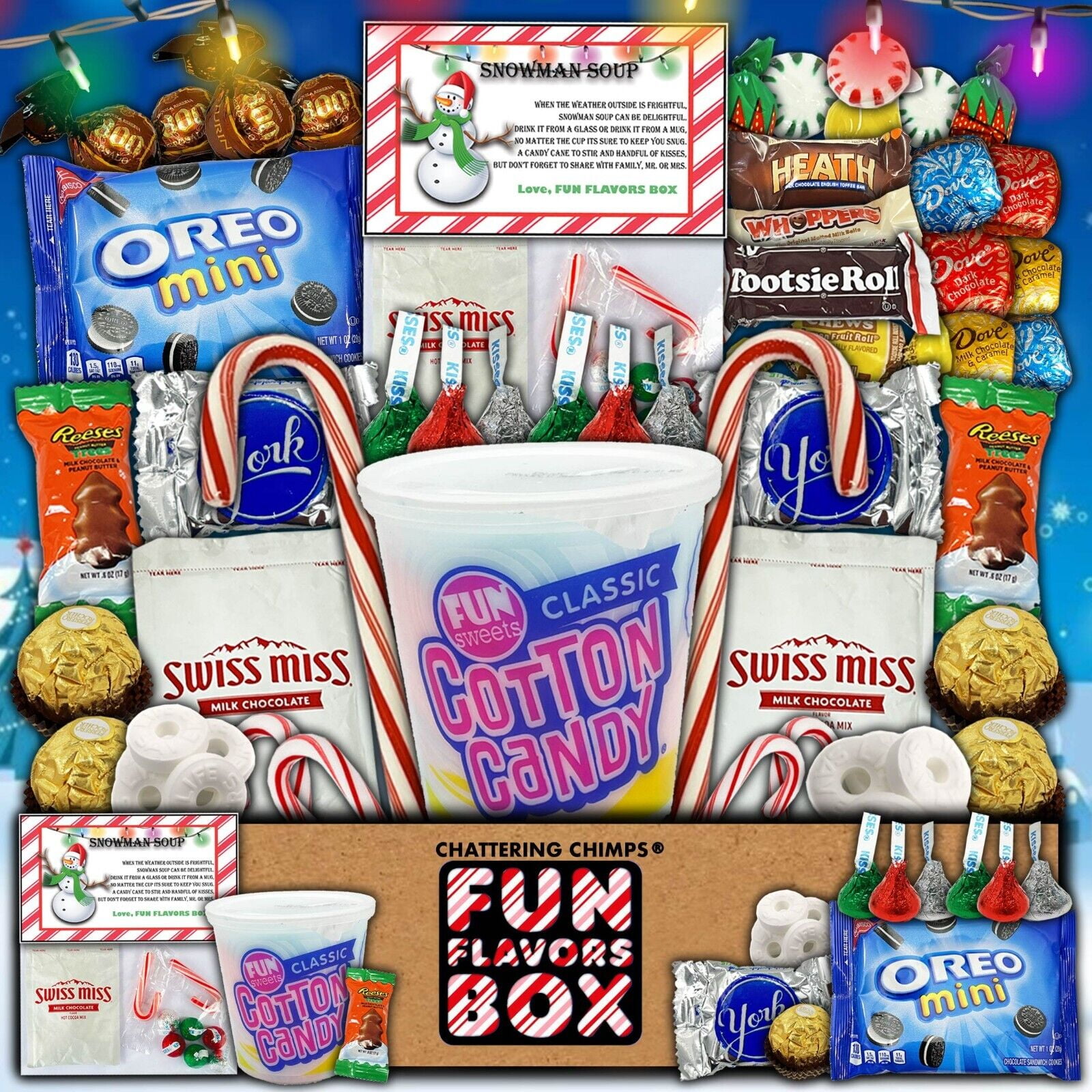 Fun Flavors Box Christmas Candy Gift Box Snack Care Package Santa Soup ...