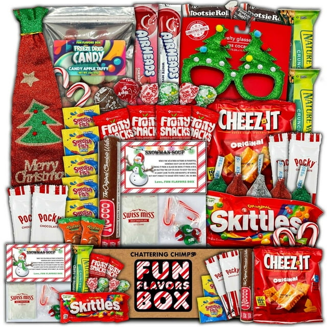 Fun Flavors Box Christmas Favorites Snack Care Package 50 Count ...