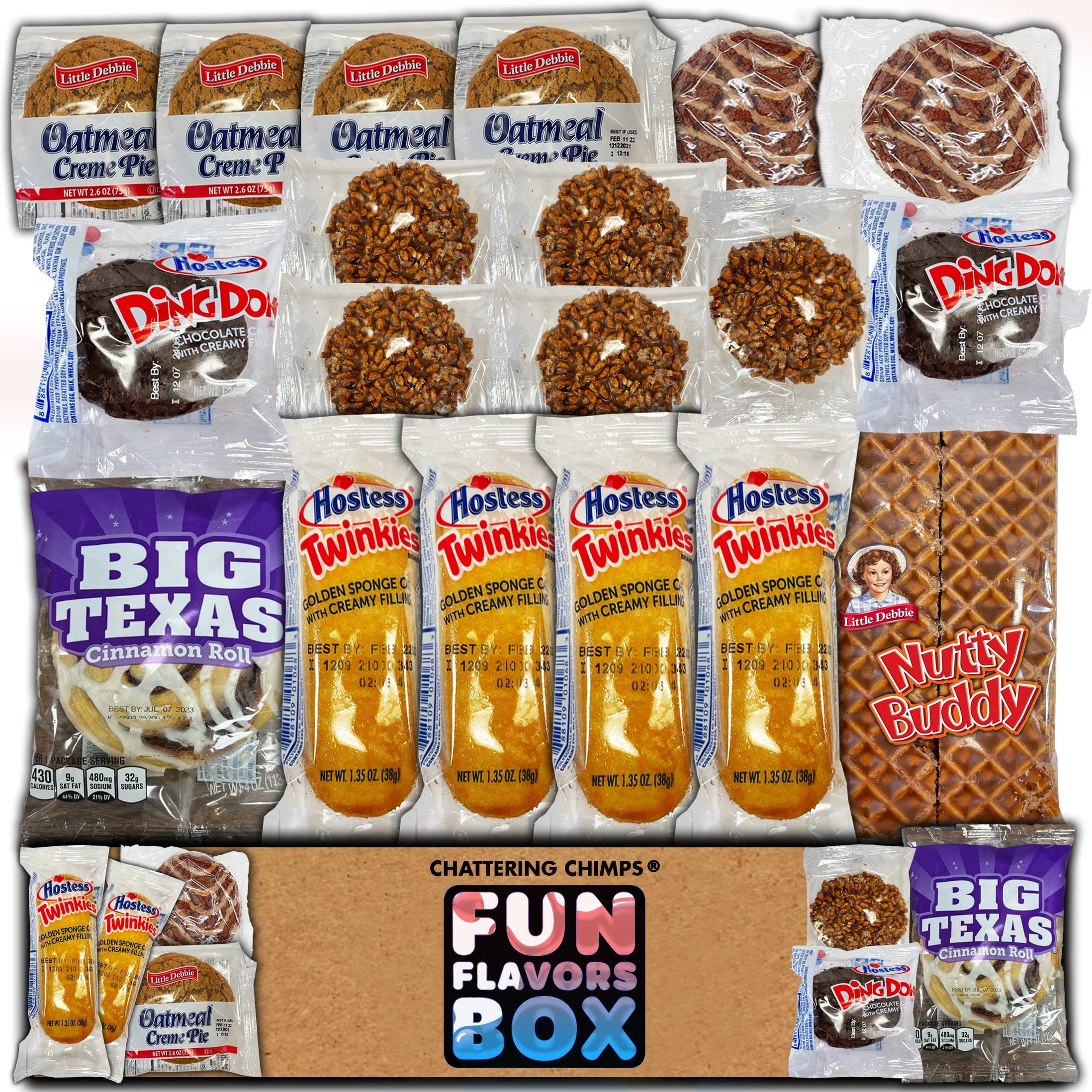 Fun Flavors Box- Classic Cakes, Cookies, Pastries, Danish, Snack Care ...