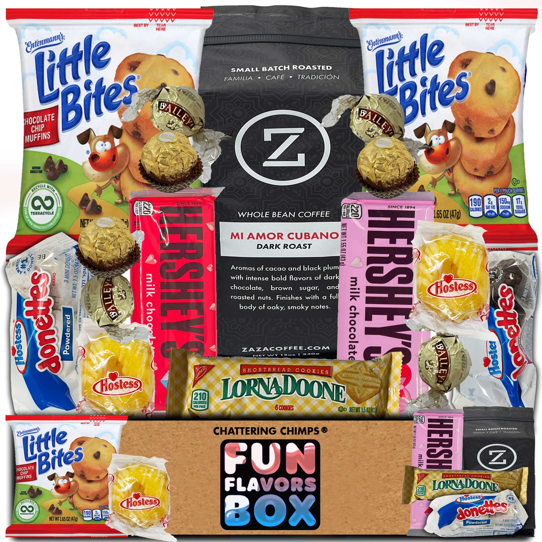 Fun Flavors Box Coffee Gift Basket, Dark Roast Variety Pack, Cookies ...