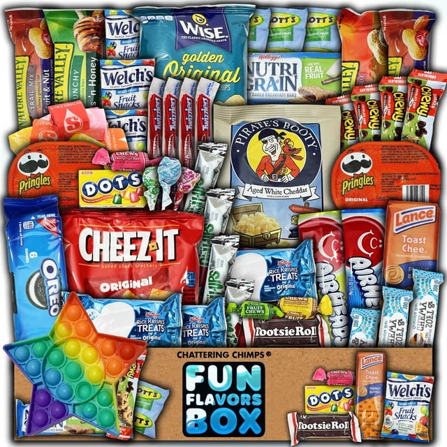 Fun Flavors Box Favorite Snack Box Cookies Candy Snacks Star Push Pop ...