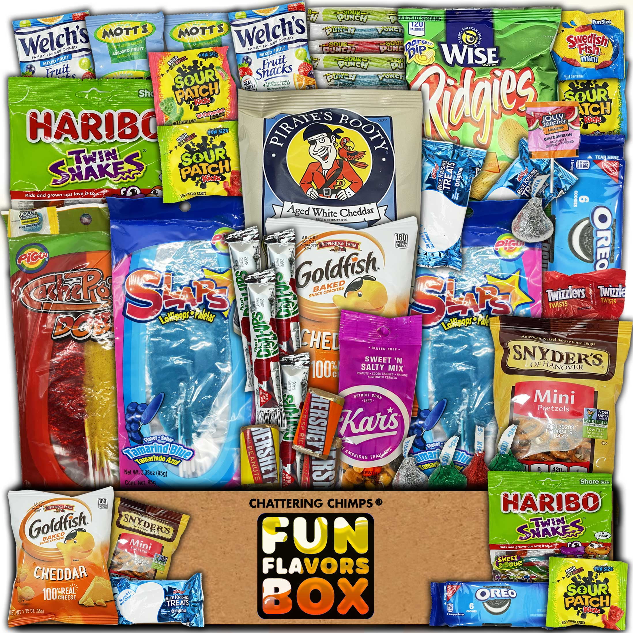 Fun Flavors Box Favorite Sweet and Salty Snack Care Package - 40 Snacks ...