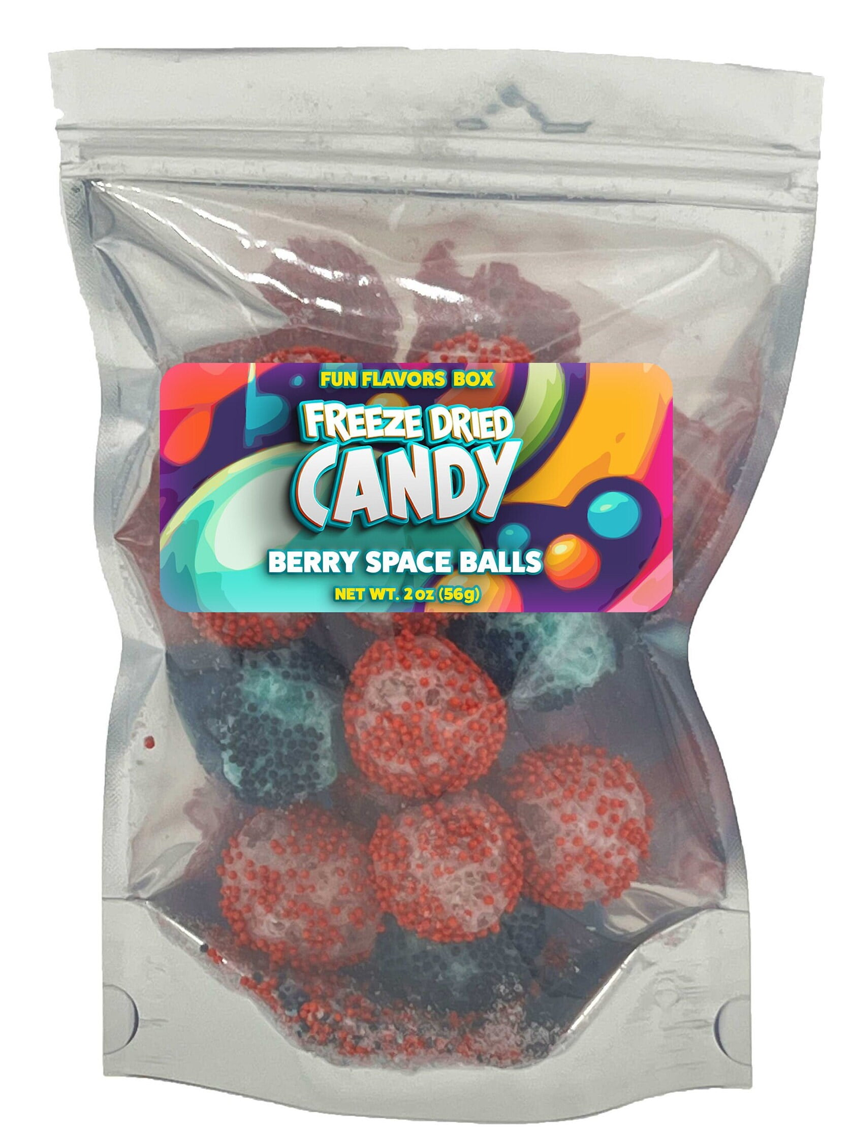 Fun Flavors Box Freeze Dried Candy Berry Space Balls, Red and Black ...