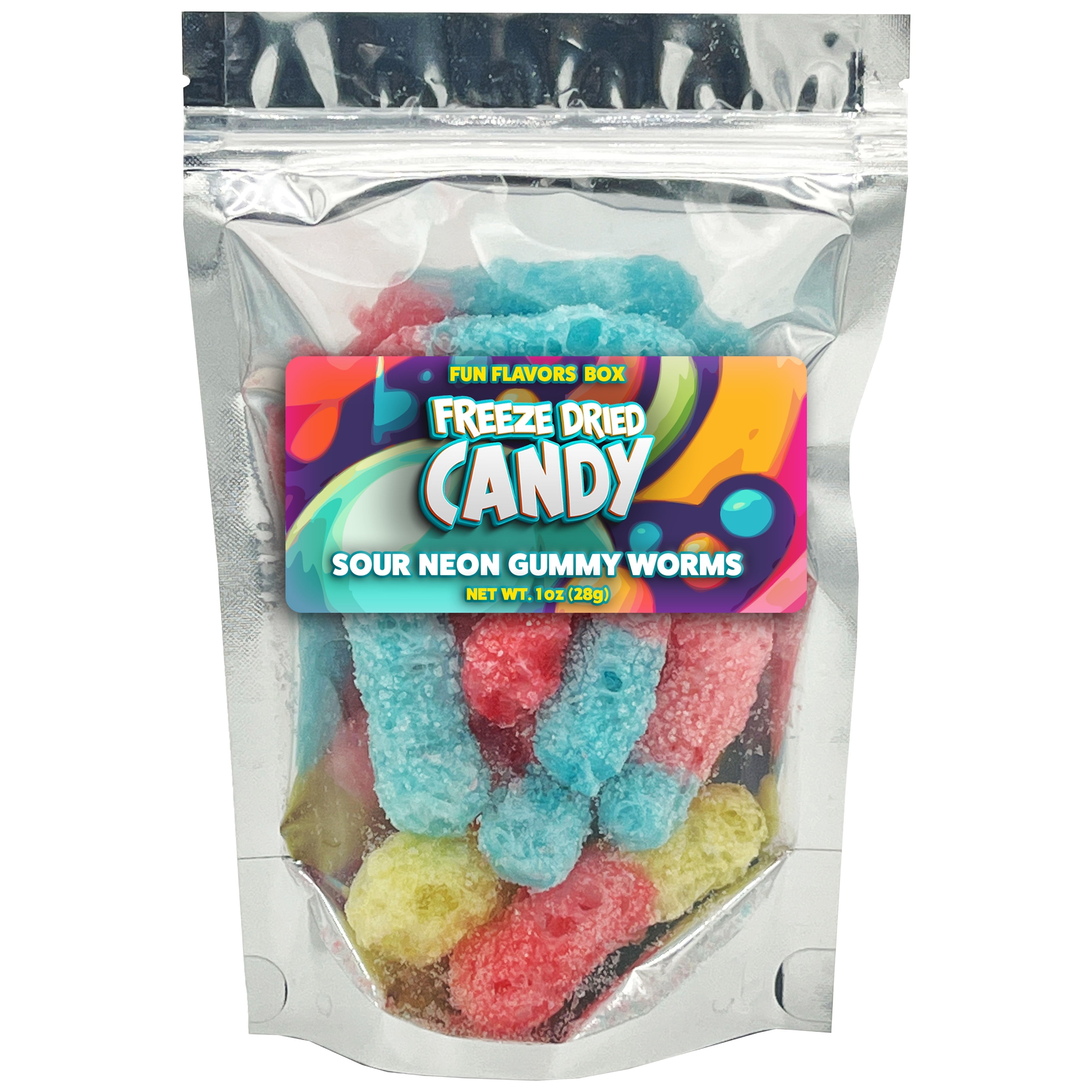 Fun Flavors Box Freeze Dried Candy: Sour Gummy Worms Variety Pack ...